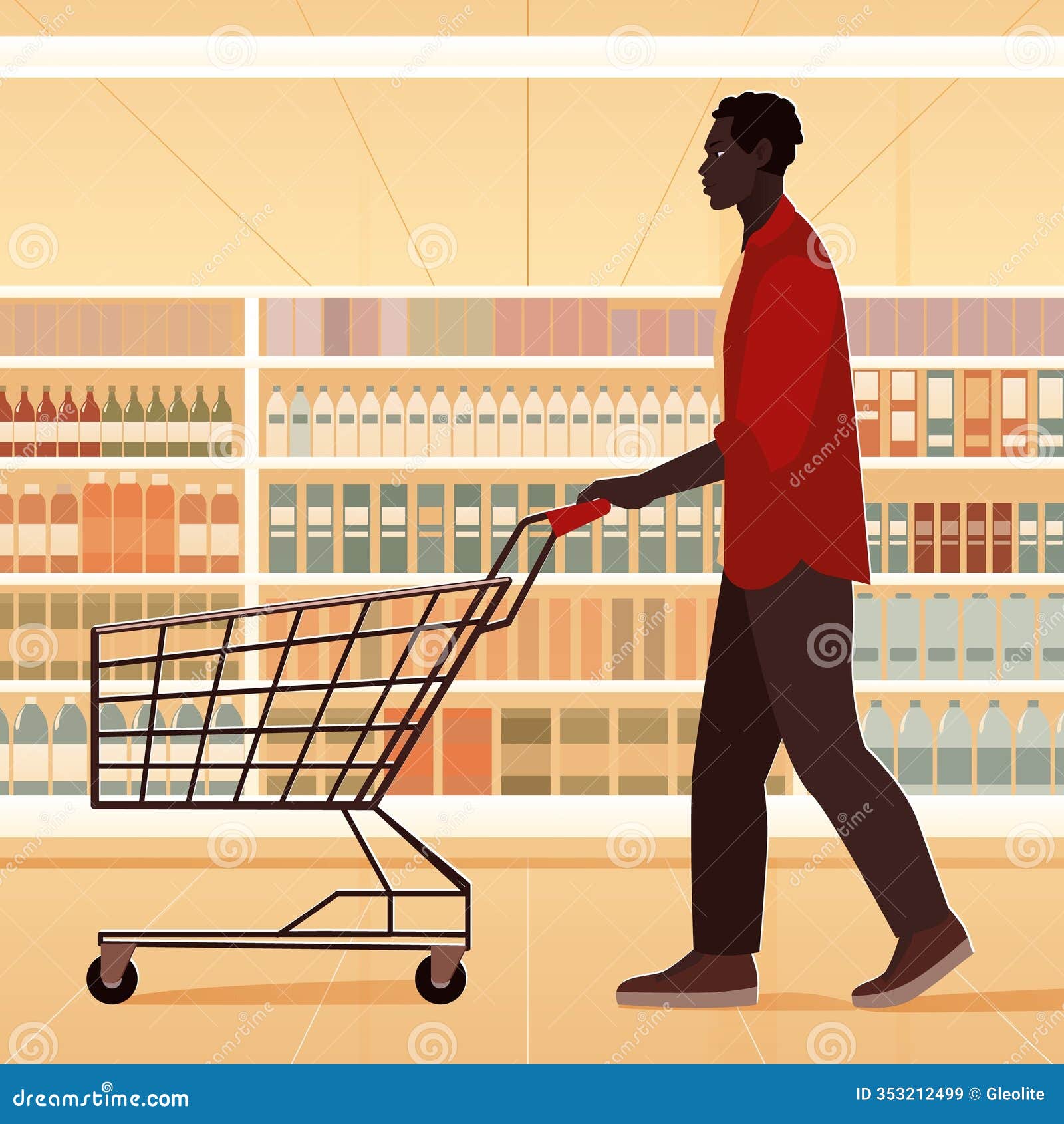 A Clean And Modern Vector Illustration Depicting A Man Pushing An Empty ... A Clean And Modern Vector Illustration Depicting A Man Pushing An Empty ...