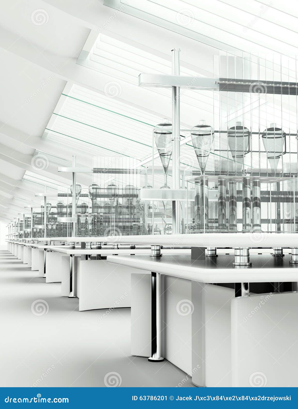 Clean Modern White Laboratory Interior Stock Image - Image of desk ...