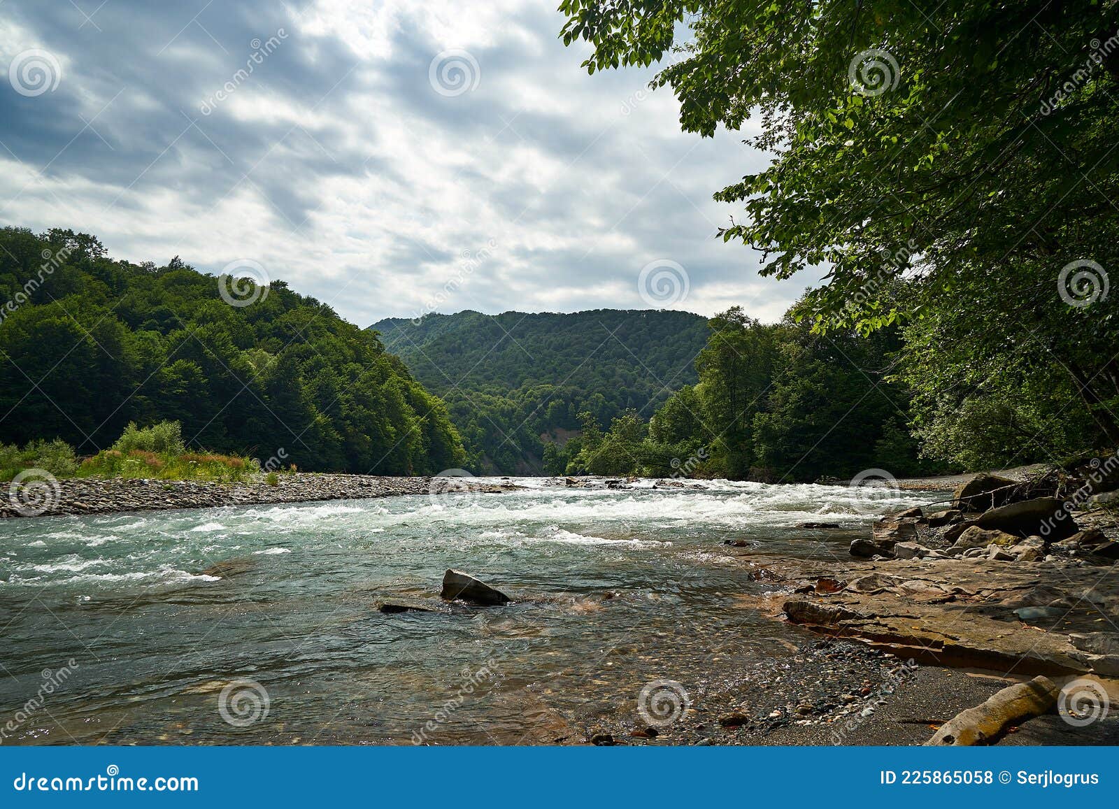 Clean mountain river stock photo. Image of blue, fresh - 225865058