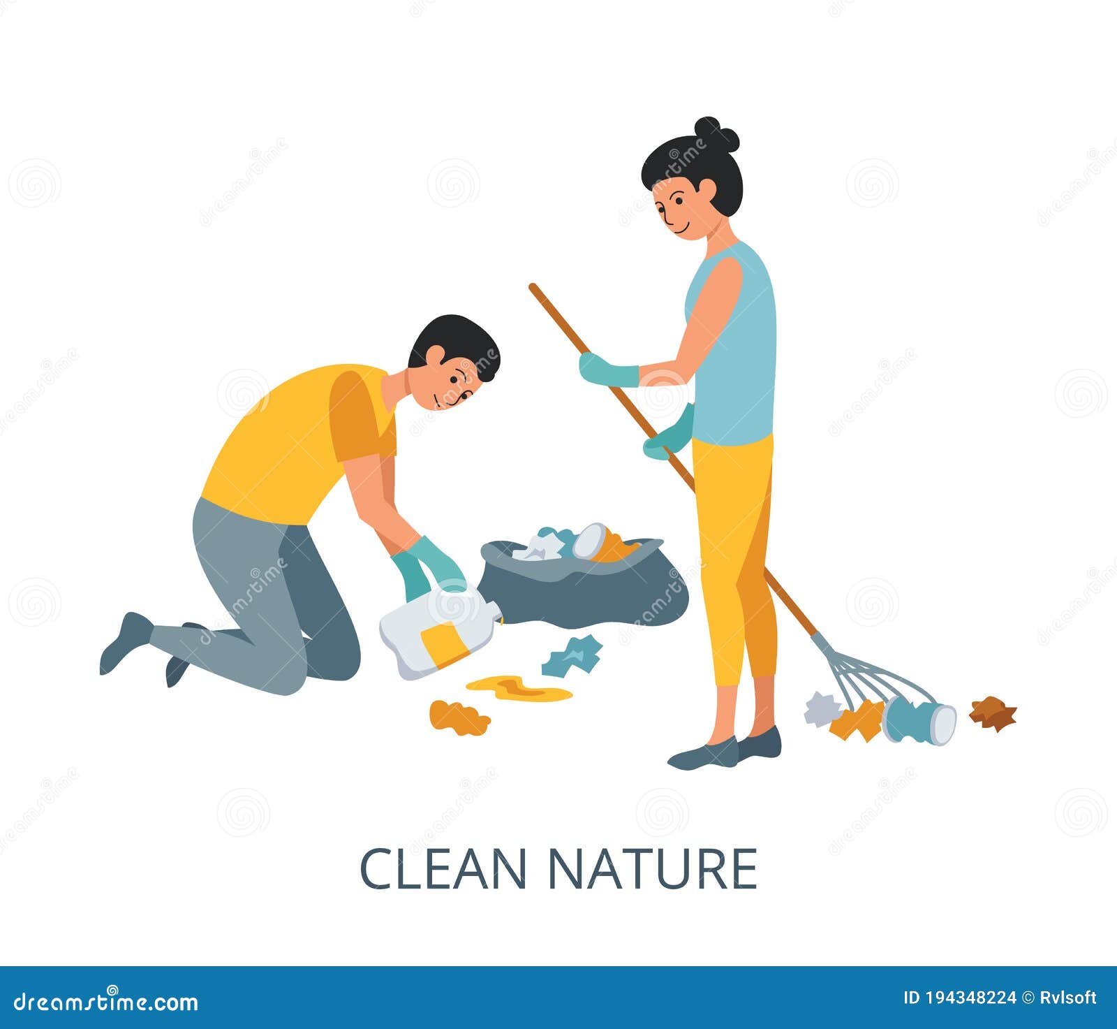 Clean Nature Concept, Flat Design Vector Illustration Stock Vector ...