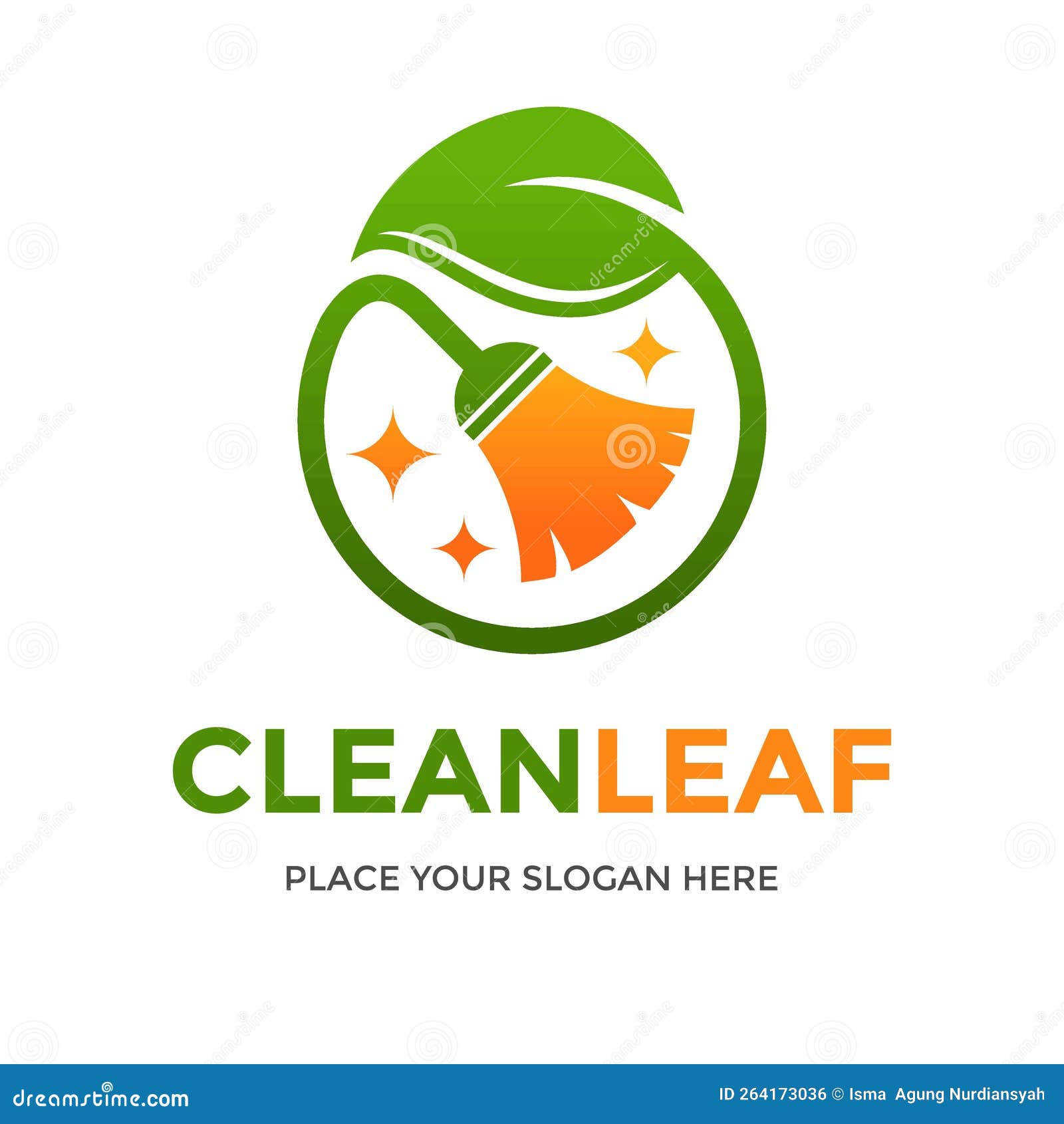 Clean with Nature Vector Logo Template Stock Vector - Illustration of ...