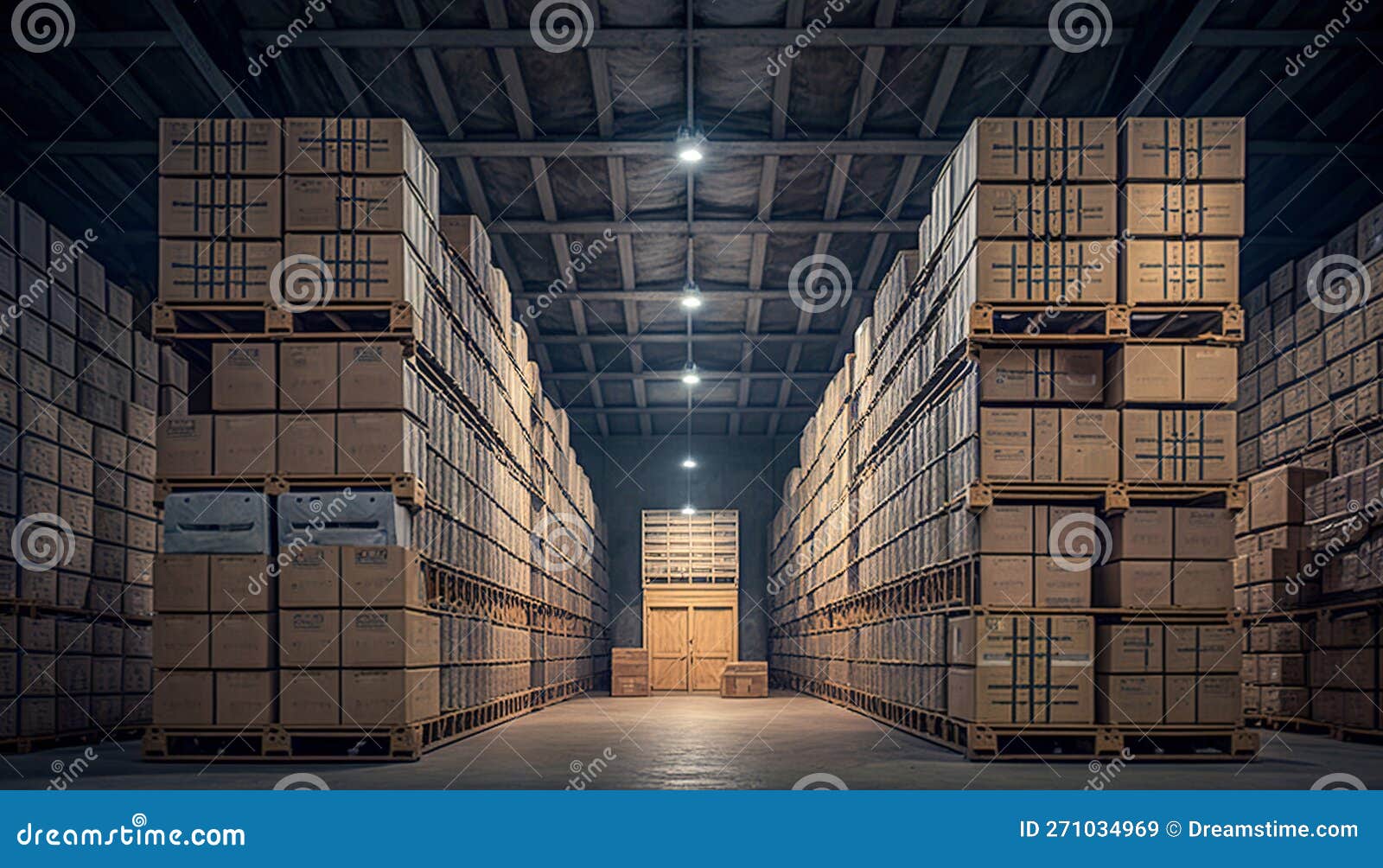 A Clean and Neatly Stacked Warehouse Distribution Center, Generative AI ...