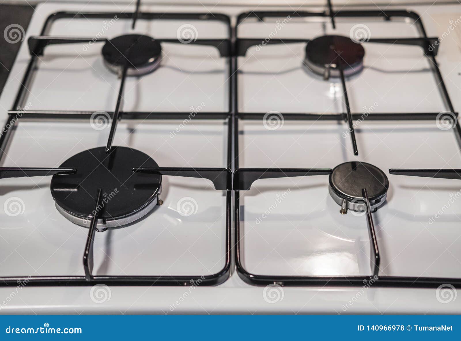 Clean and New Cooking Stove Surface Close-up. Stock Photo - Image of ...