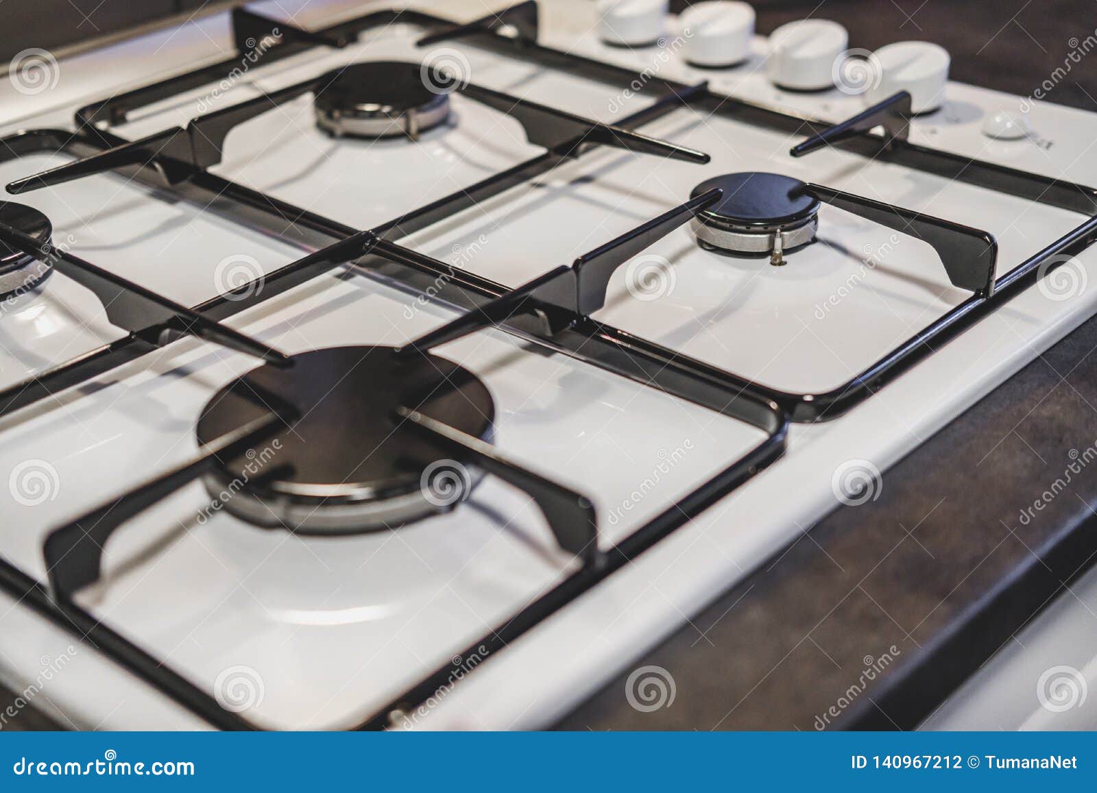 Clean and New Cooking Stove Surface Close-up. Stock Photo - Image of ...