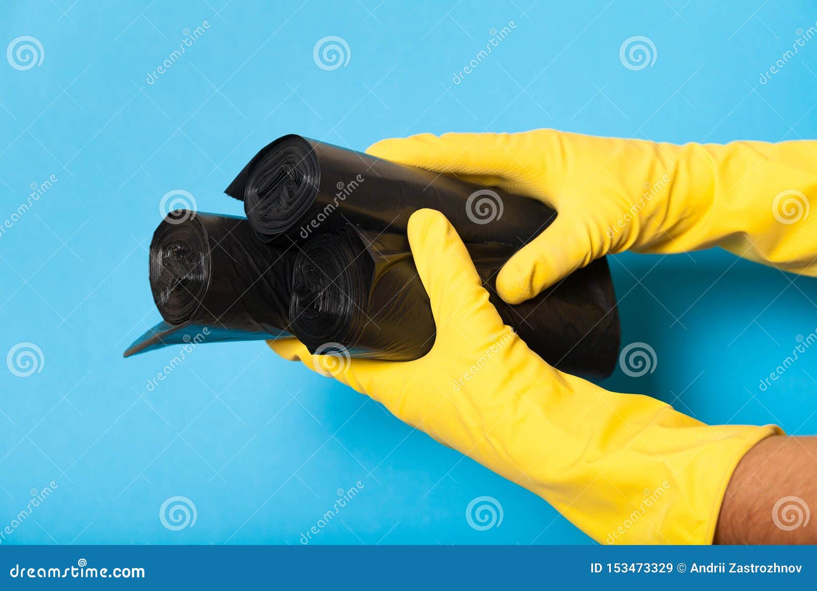 Clean New Garbage Bag, Black Bin Container Stock Image - Image of home ...