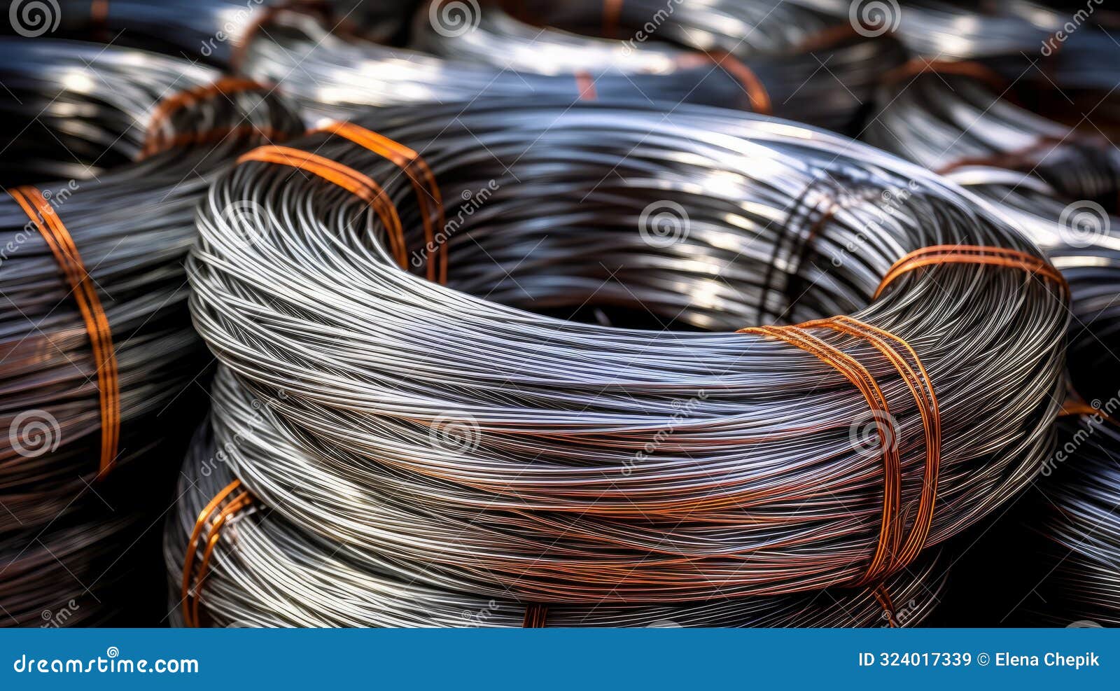 Clean New Steel Cable Steel Wire or Steel Rope. Twisted Metal Cable ...