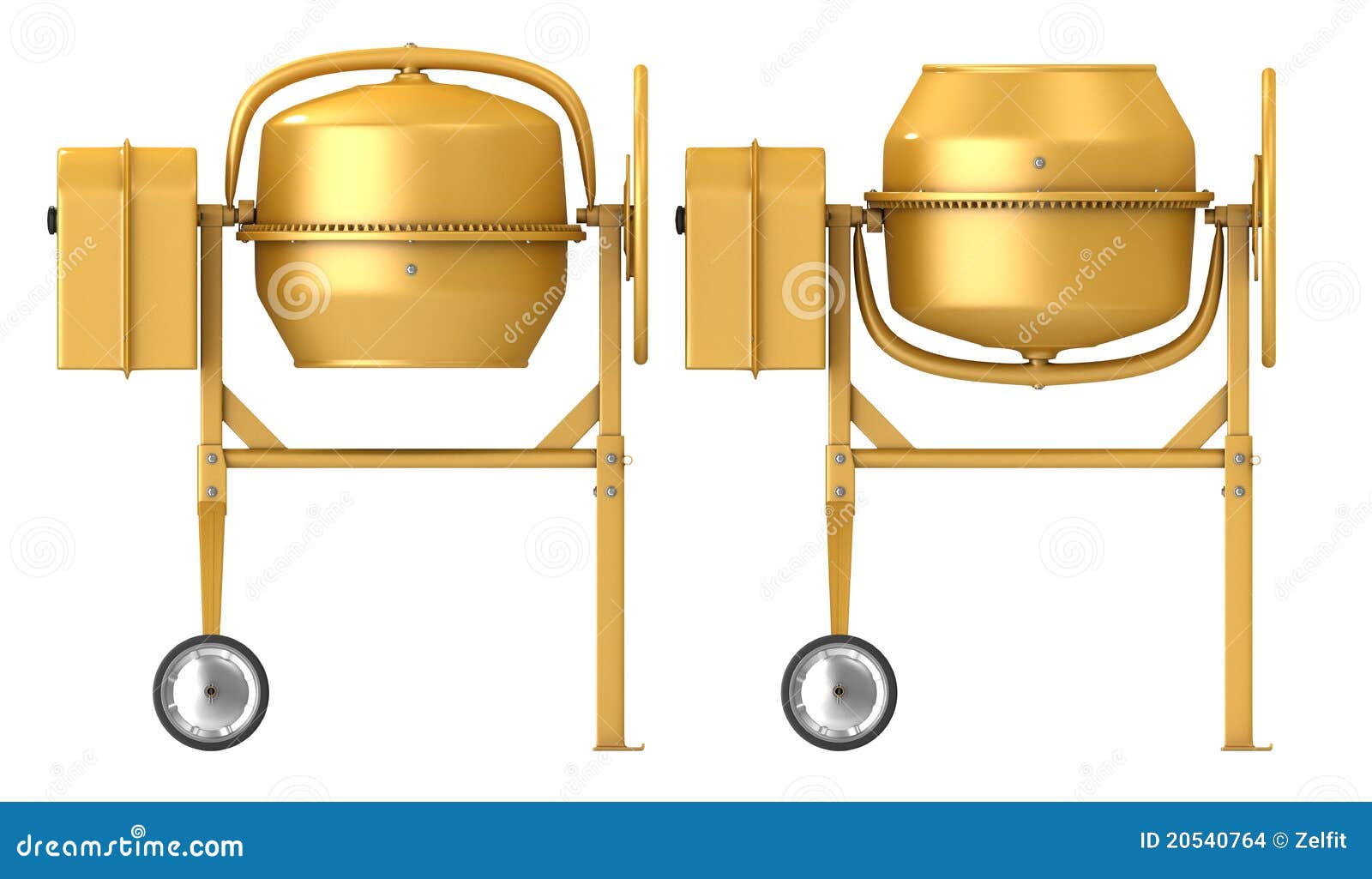Clean New Yellow Concrete Mixer Stock Photo - Image of electric ...