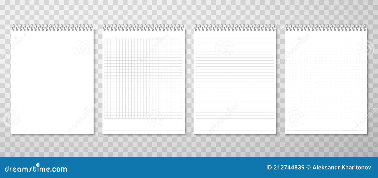 Clean Notebook Pages Realistic Vector Illustration Set Stock Vector ...