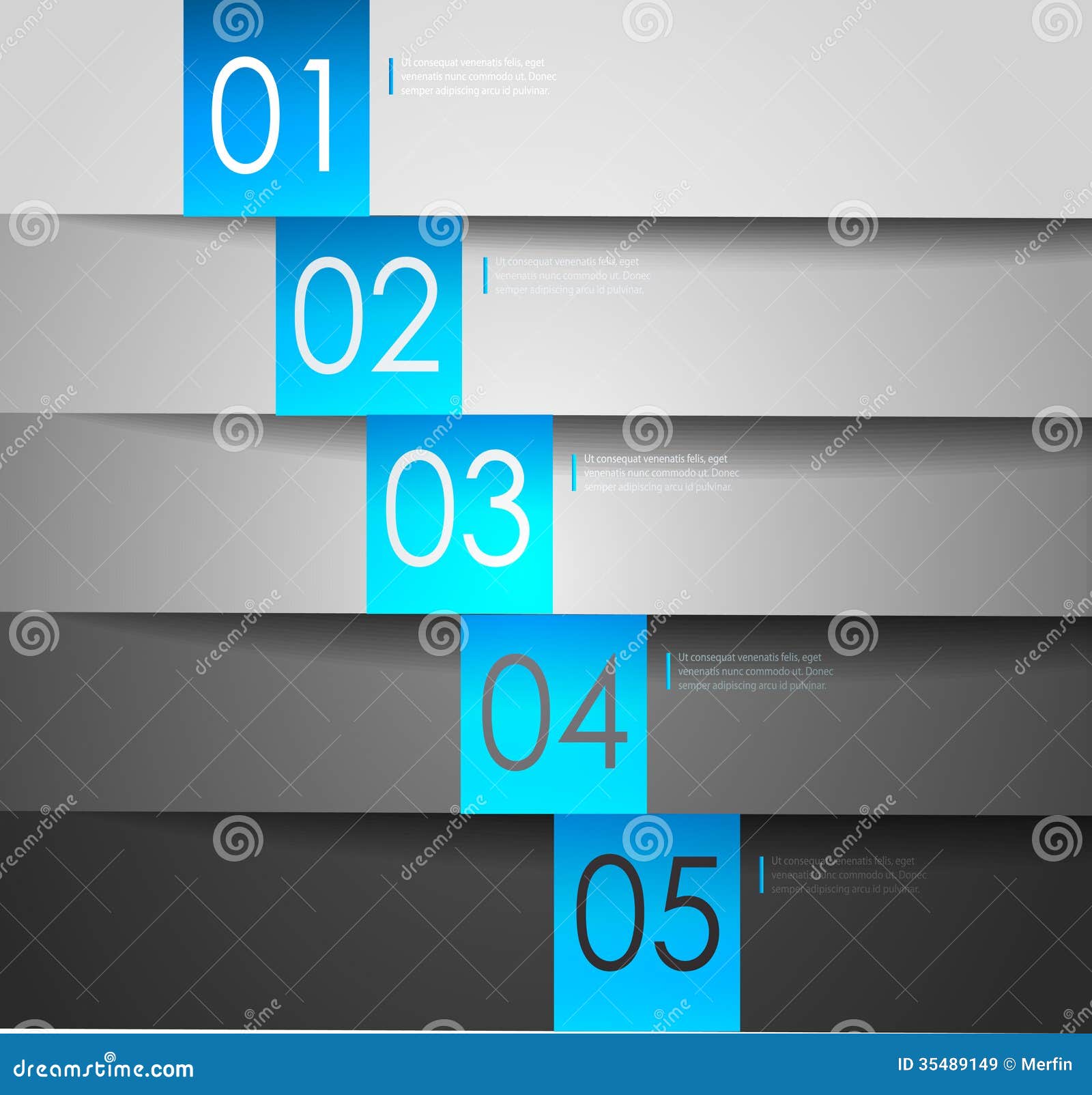 Clean Numbered Banners for Sample Text.Vector Stock Vector ...