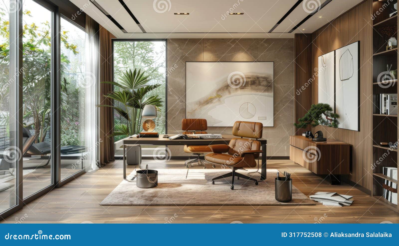 Minimalist Home Office, a Clean and Organized Home Office, Featuring a ...