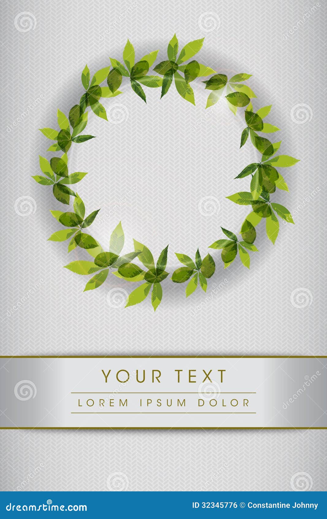 Clean Page Layout with Green Leaves Stock Vector - Illustration of ...