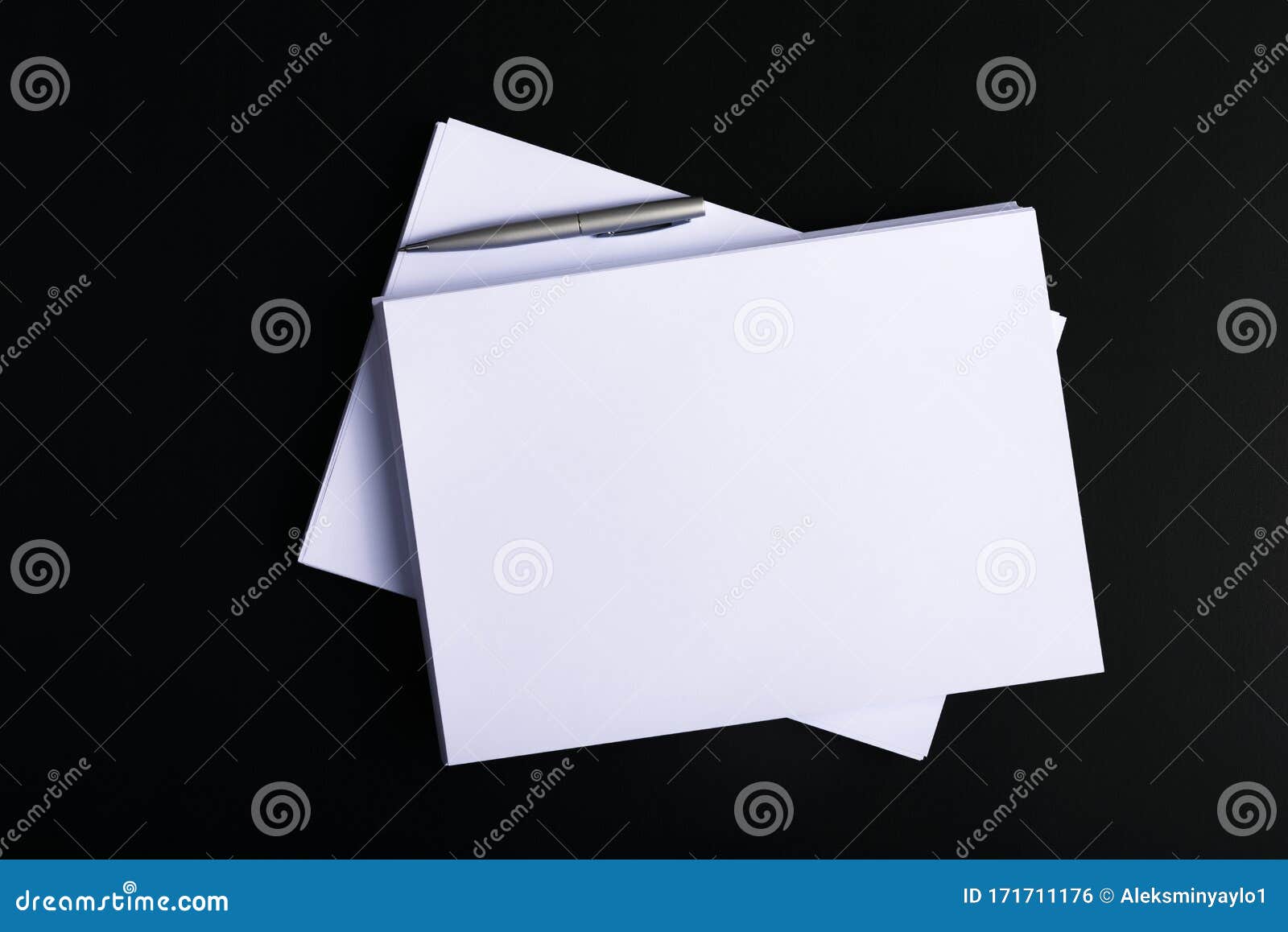 Clean Paper, Overload of Paperwork on Black Background. Mockup Stock ...