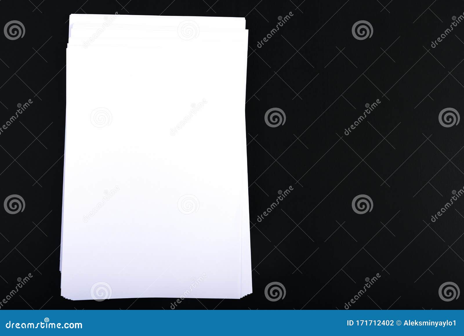 Clean Paper, Overload of Paperwork on Black Background. Mockup Stock ...