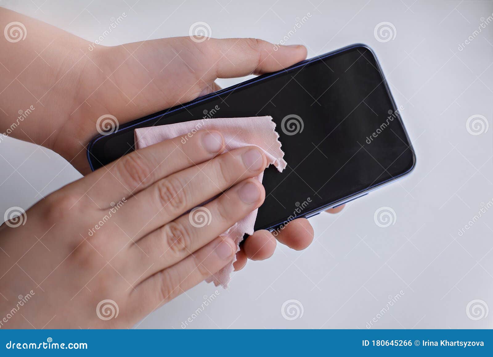 Clean the Phone Display Correctly Stock Photo - Image of cloth, phone ...