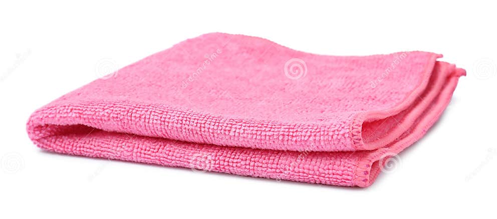 Clean Pink Microfiber Cloth Isolated on White Stock Photo - Image of ...