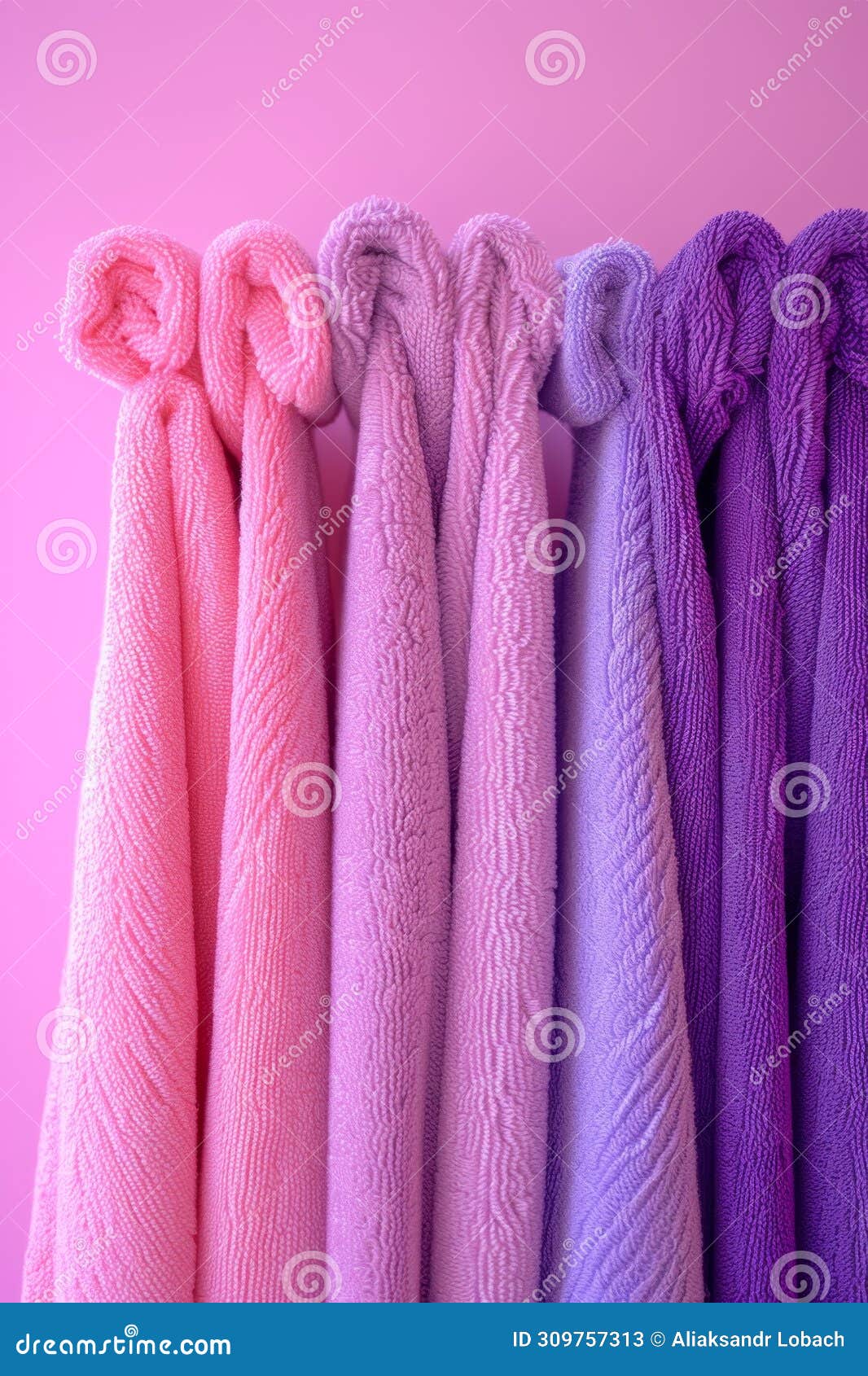 Clean Pink and Purple Towels Stock Image - Image of pink, terry: 309757313