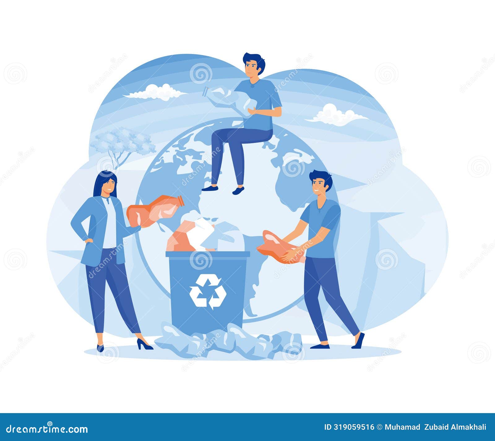 Clean The Planet. 3D Vector World Map | CartoonDealer.com #168317844