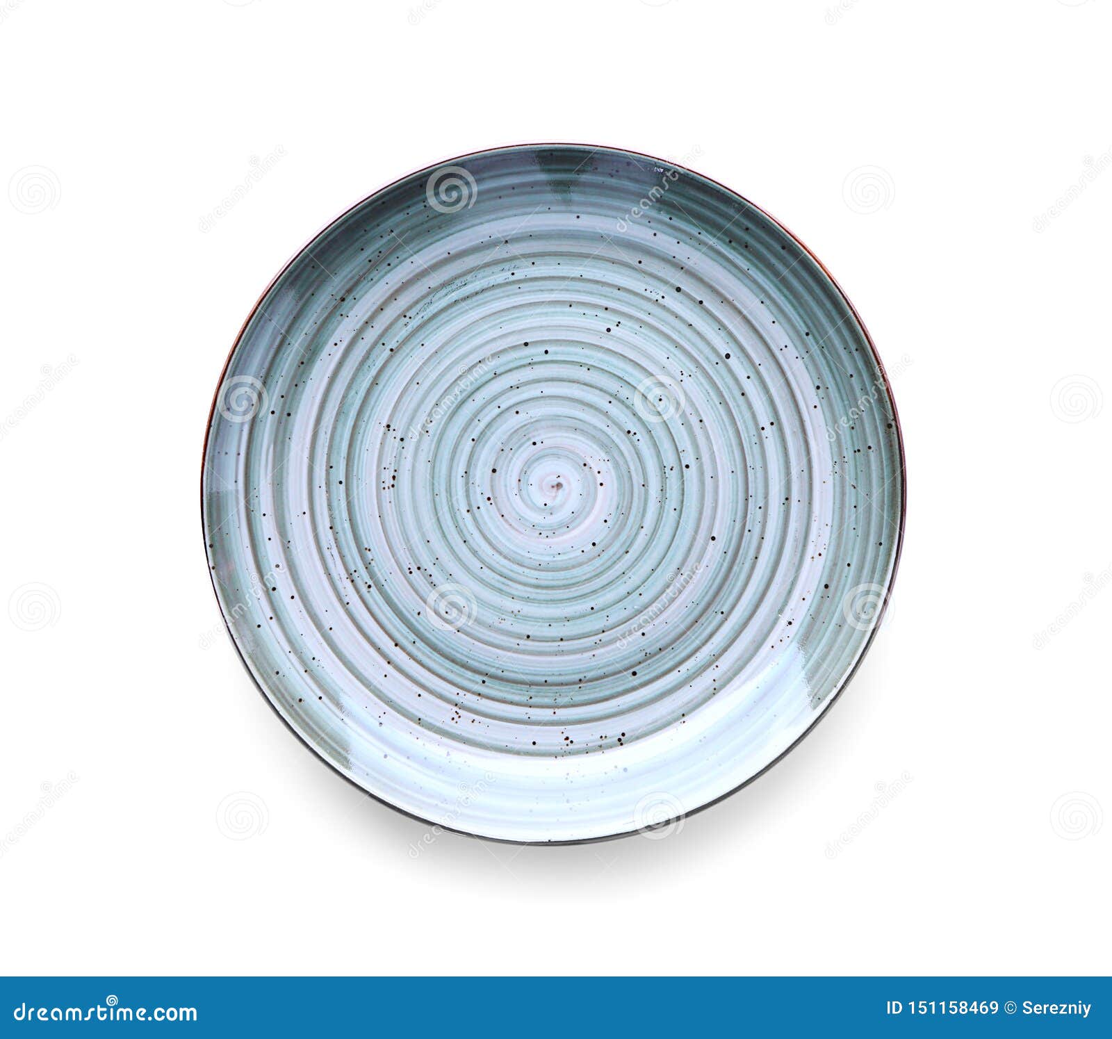 Clean Plate on White Background Stock Image - Image of blue, porcelain ...