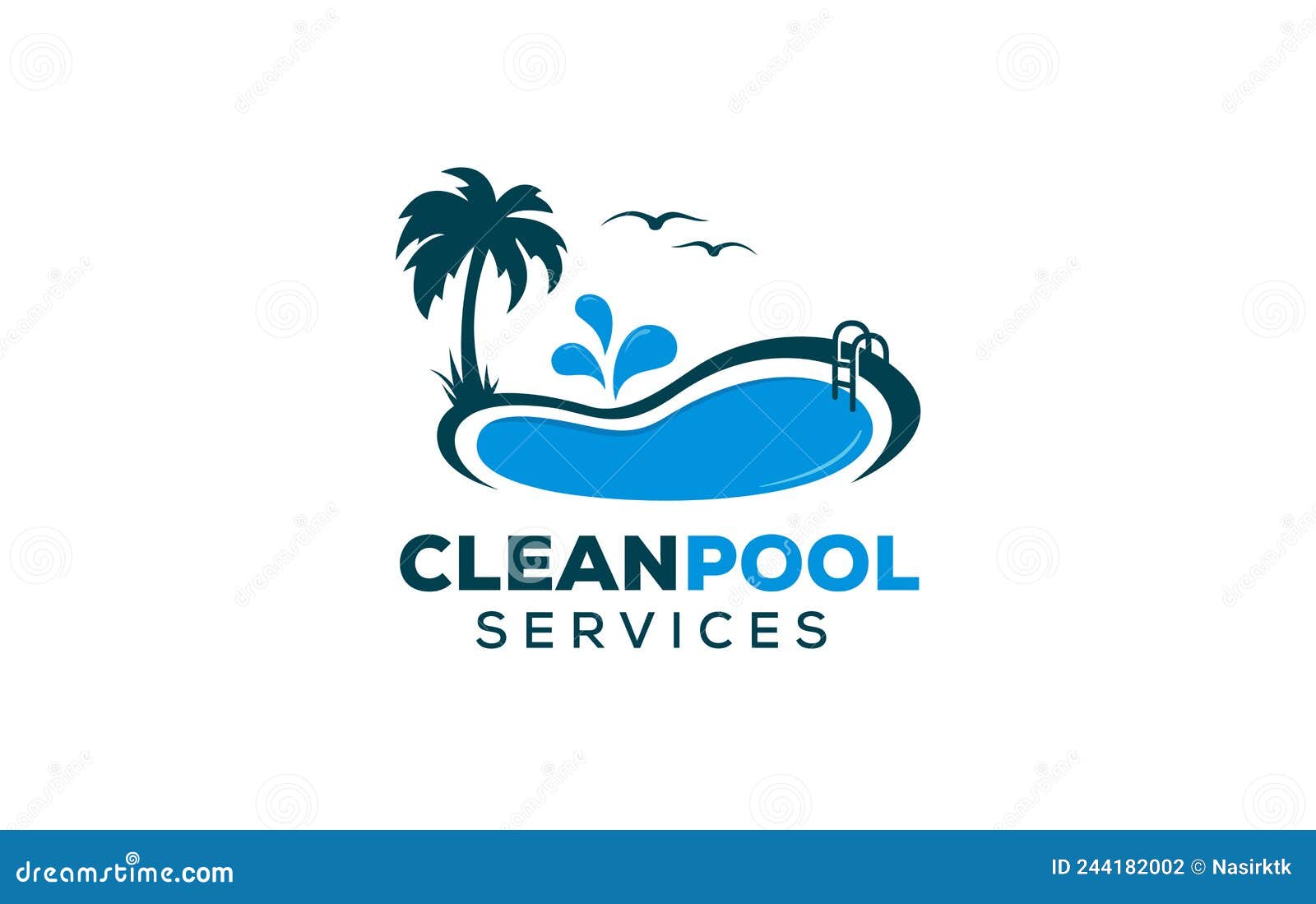 Clean Pool Service Logo Design Stock Vector - Illustration of swimmer ...