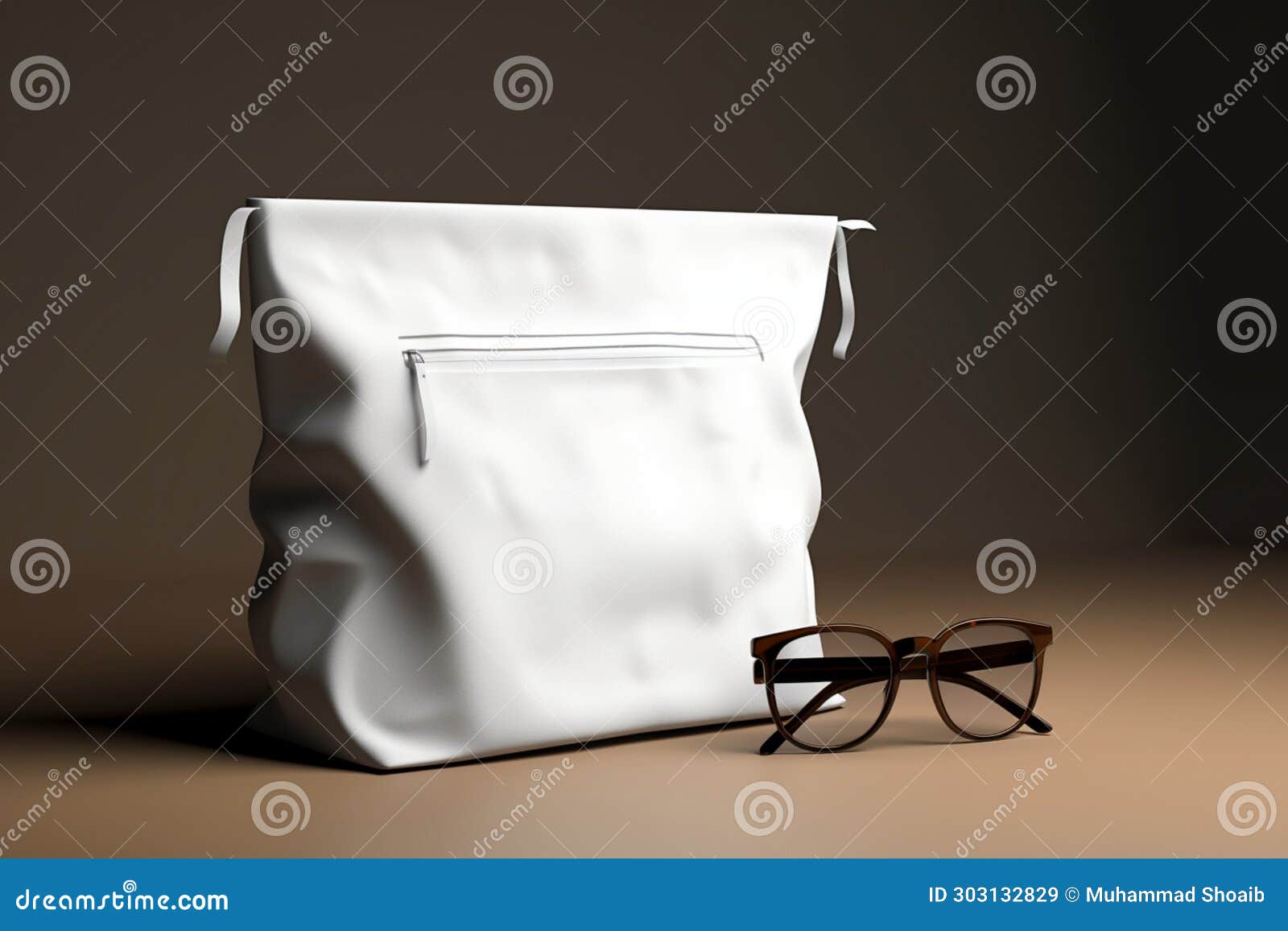 Clean Presentation White Packaging Bag Mockup with Subtle Shading Stock ...
