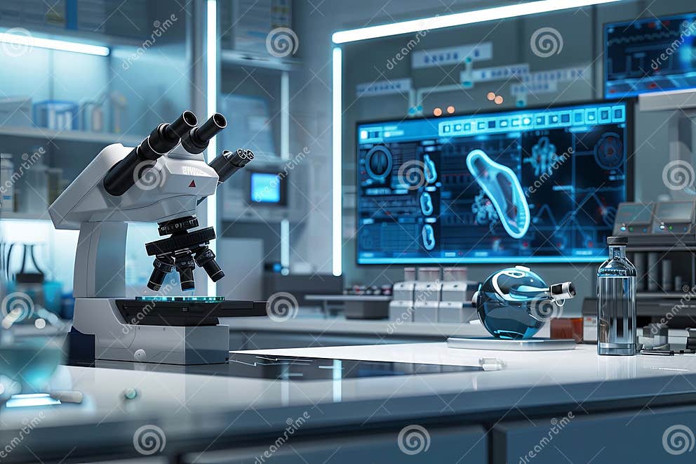 A Clean, Professional Medical Laboratory Equipped with Advanced AI ...