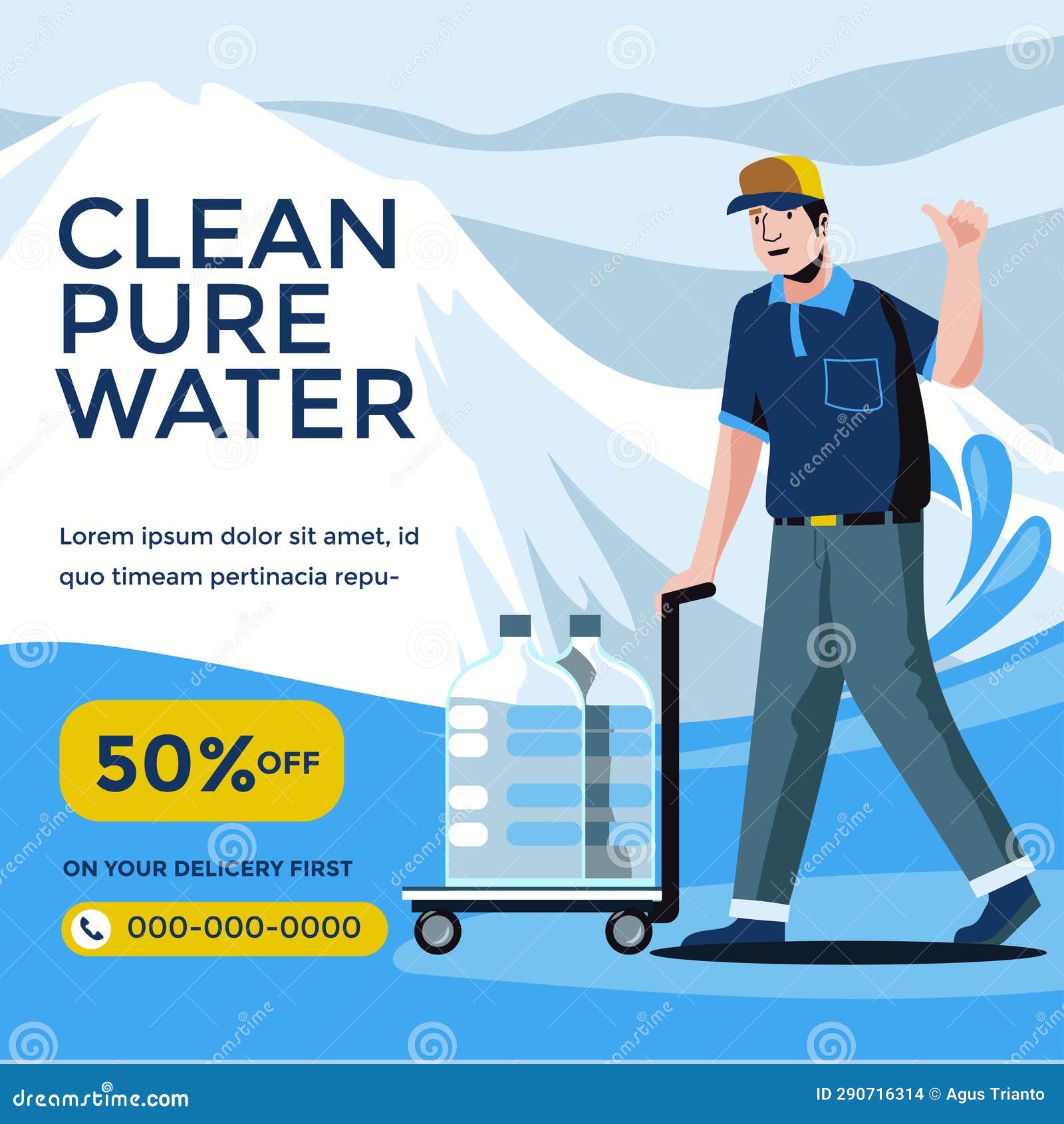 Online Clean Pure Water Poster Design Template Stock Vector ...