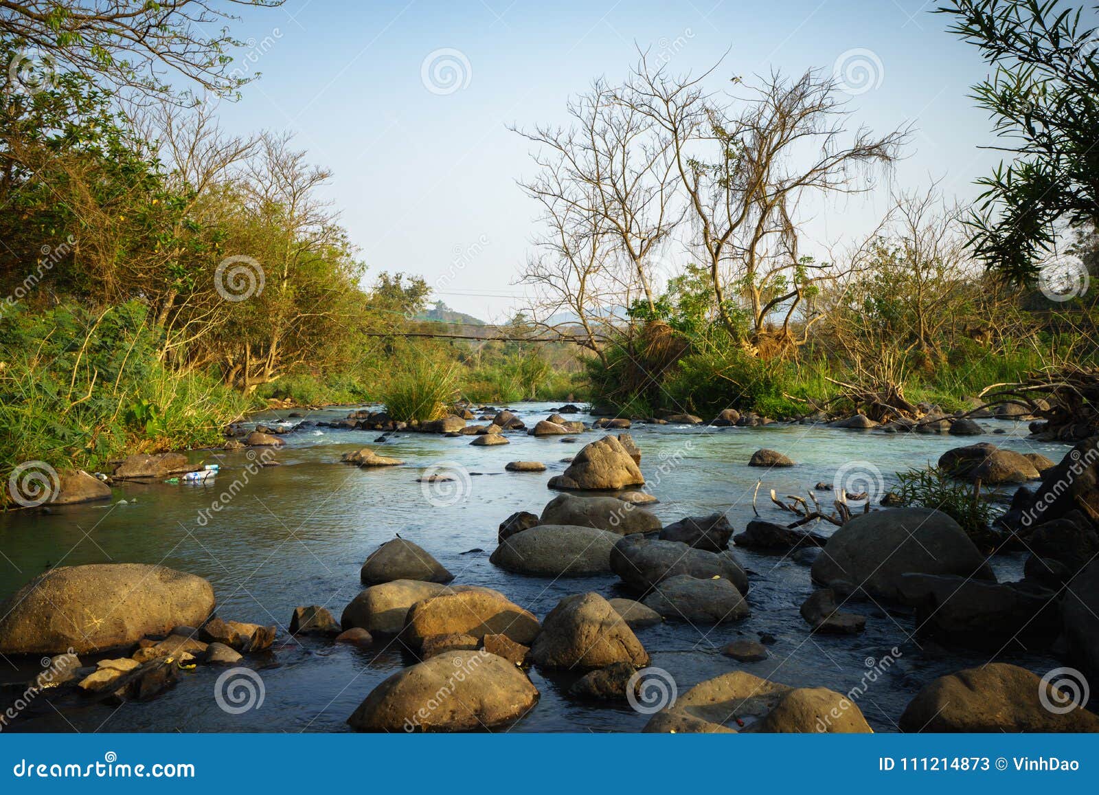Clean, Quiet Water Stream Running Over Rocks Stock Image - Image of ...