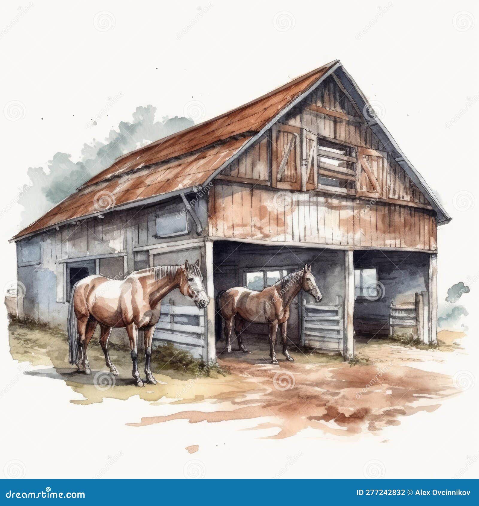 Clean And Realistic Stables On White Background For Invitations And ...
