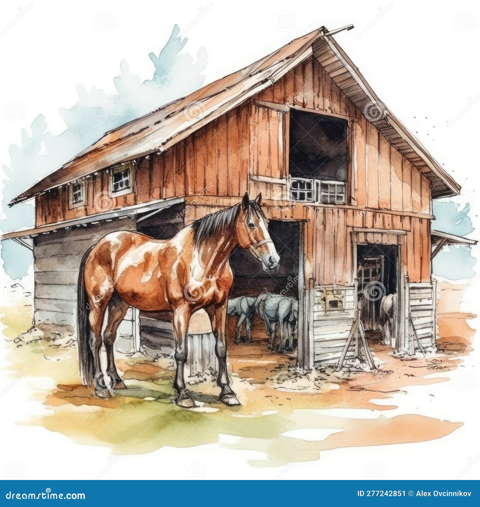 Clean and Realistic Stables on White Background for Invitations and ...