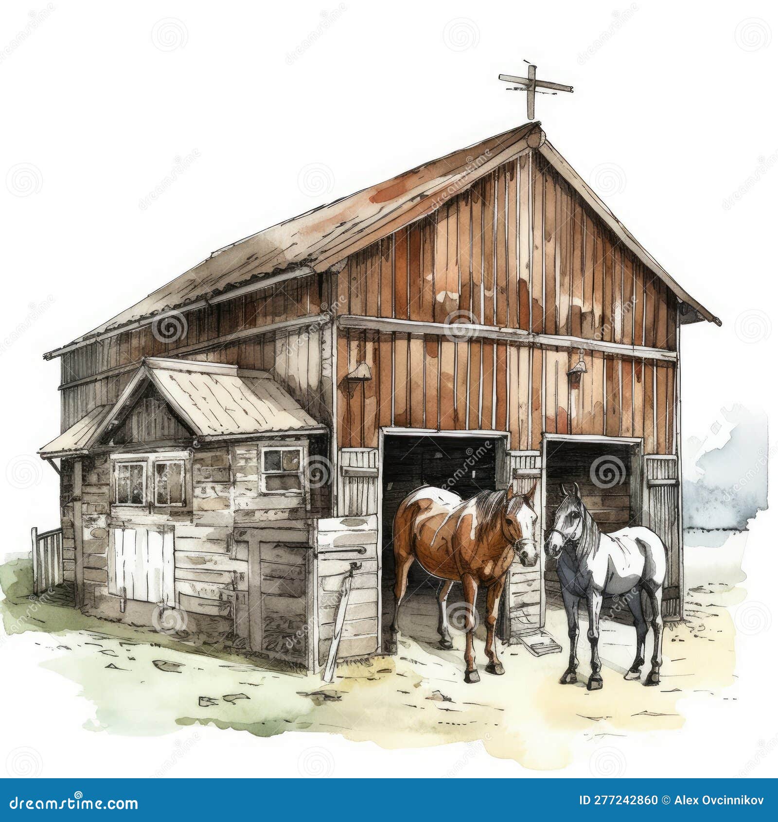 Clean and Realistic Stables on White Background for Invitations and ...