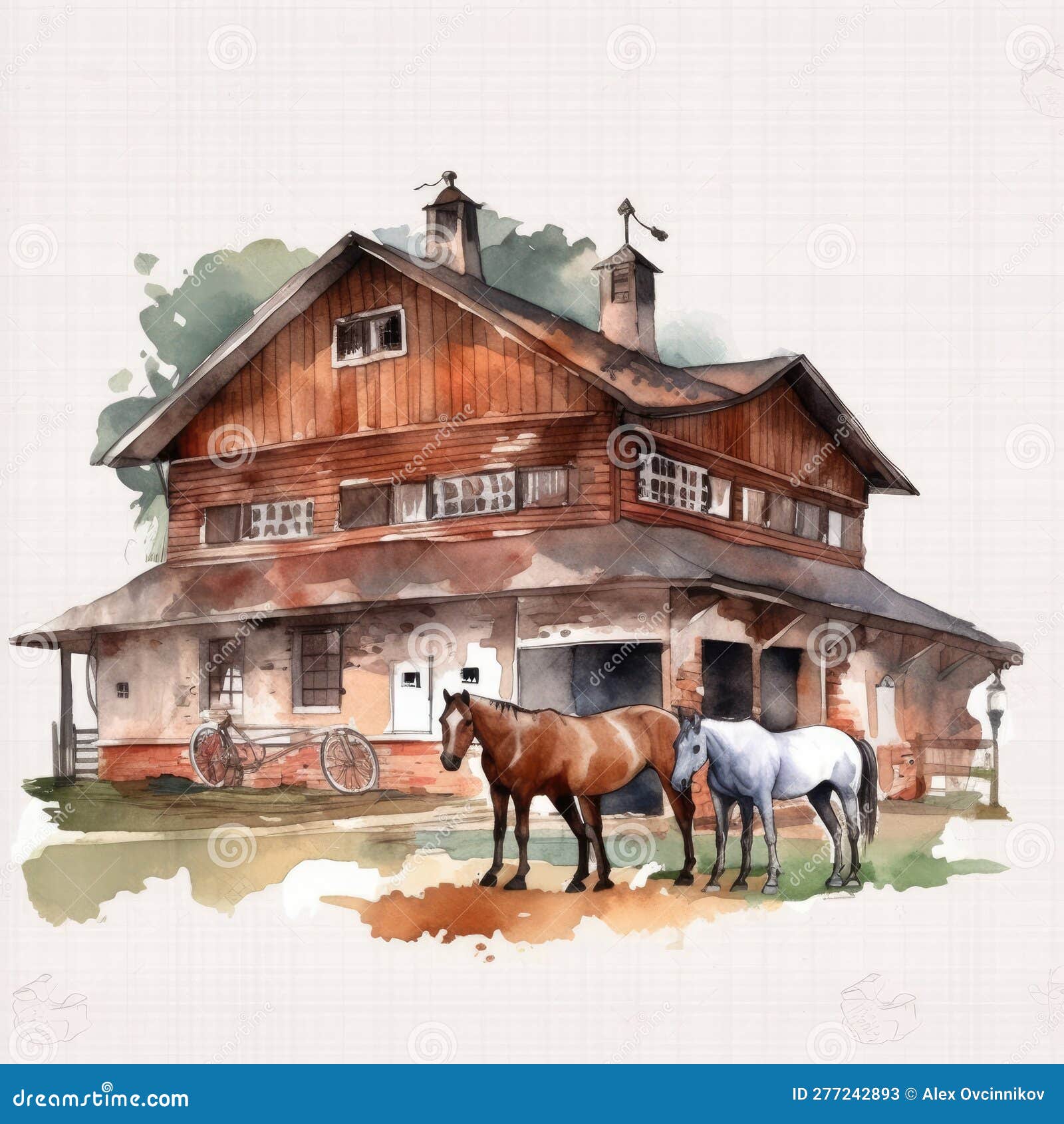 Clean And Realistic Stables On White Background For Invitations And ...