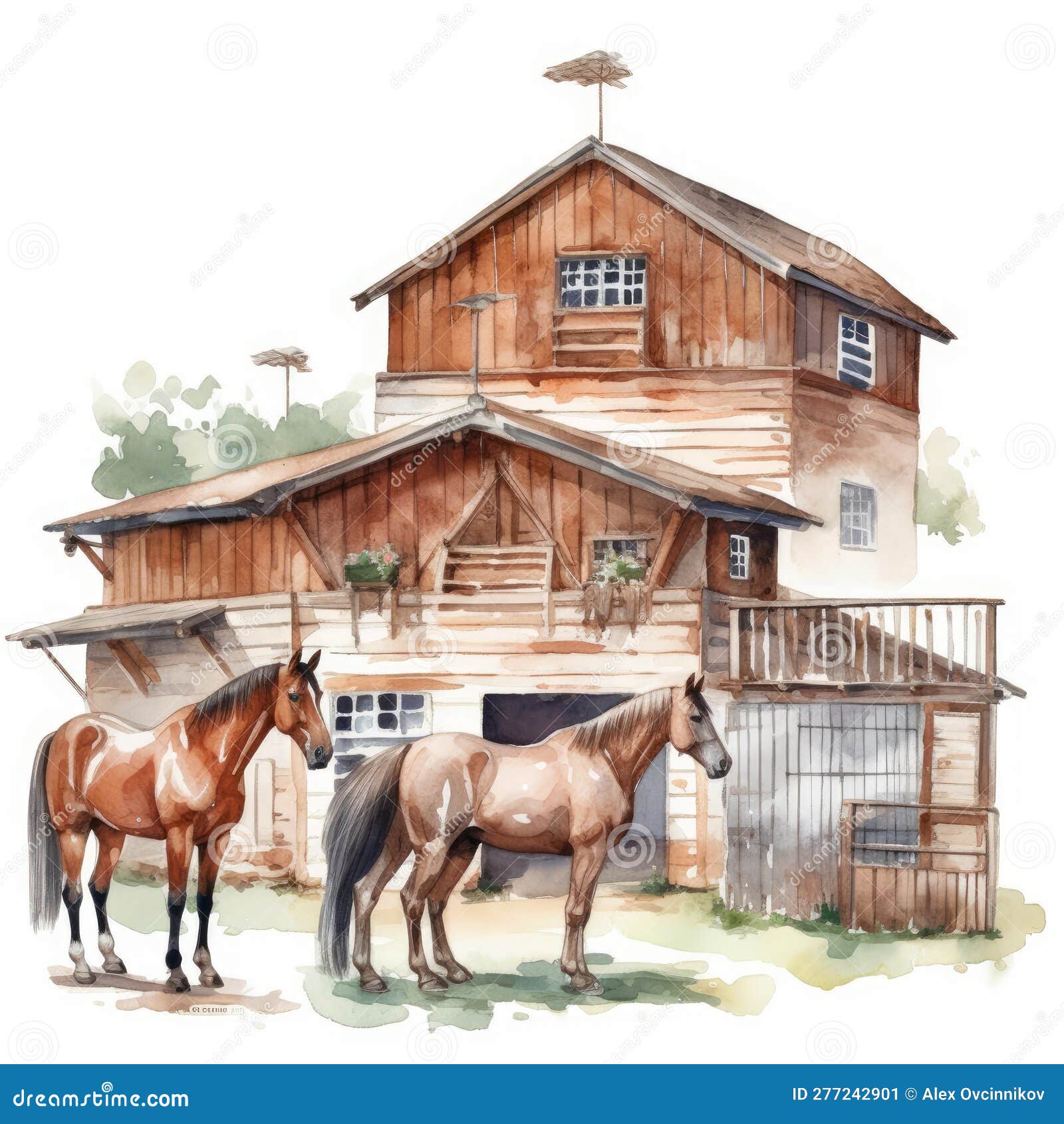 Clean and Realistic Stables on White Background for Invitations and ...