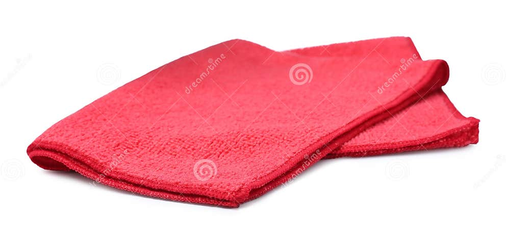 Clean Red Microfiber Cloth Isolated on White Stock Photo - Image of ...