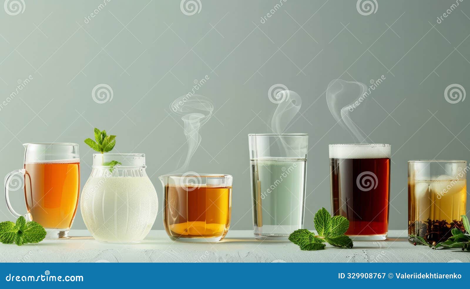 A Clean and Refreshing Display of Various Beverages, Including Steaming ...
