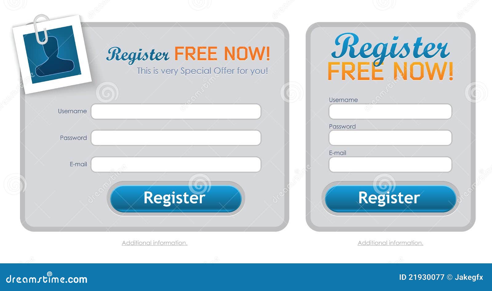 Log In And Registration Form. Template For Sign In And Sign Up. Blank ...