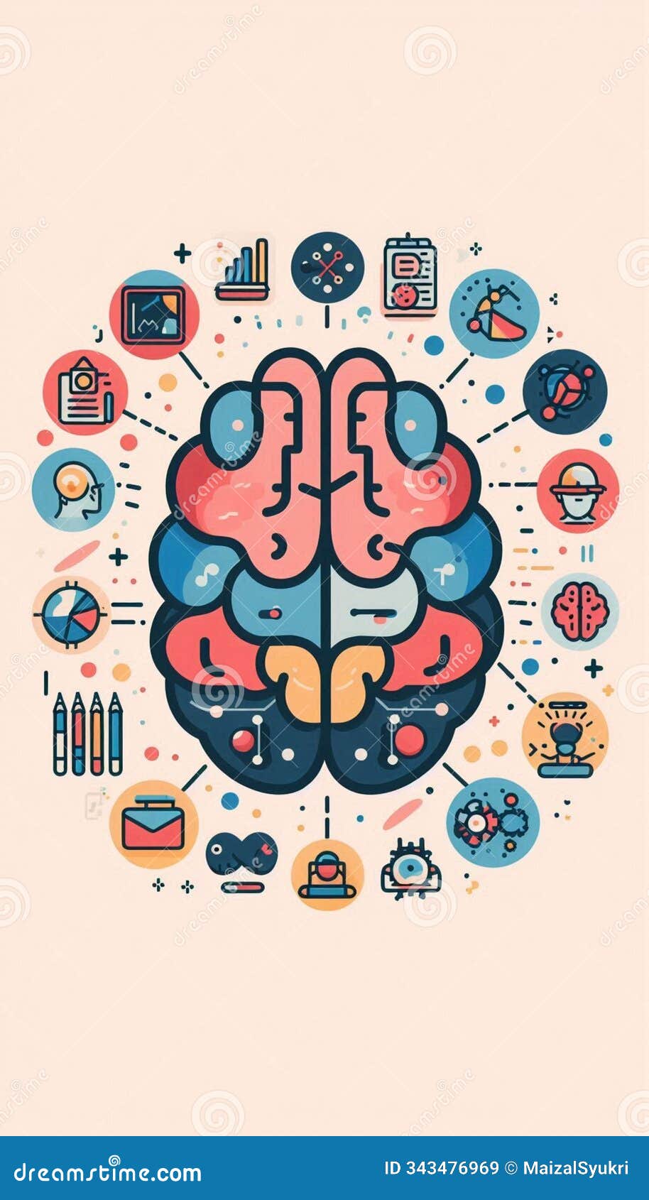 Functional Areas Of The Human Brain Diagram Vector Illustrations ... Functional Areas Of The Human Brain Diagram Vector Illustrations ...