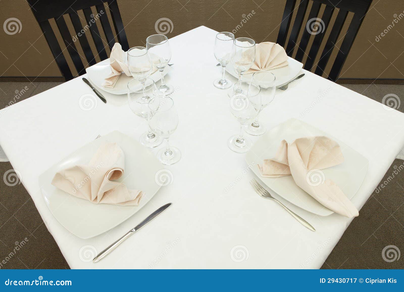 Clean Restaurant Table Prepared for Guests Stock Image - Image of ...