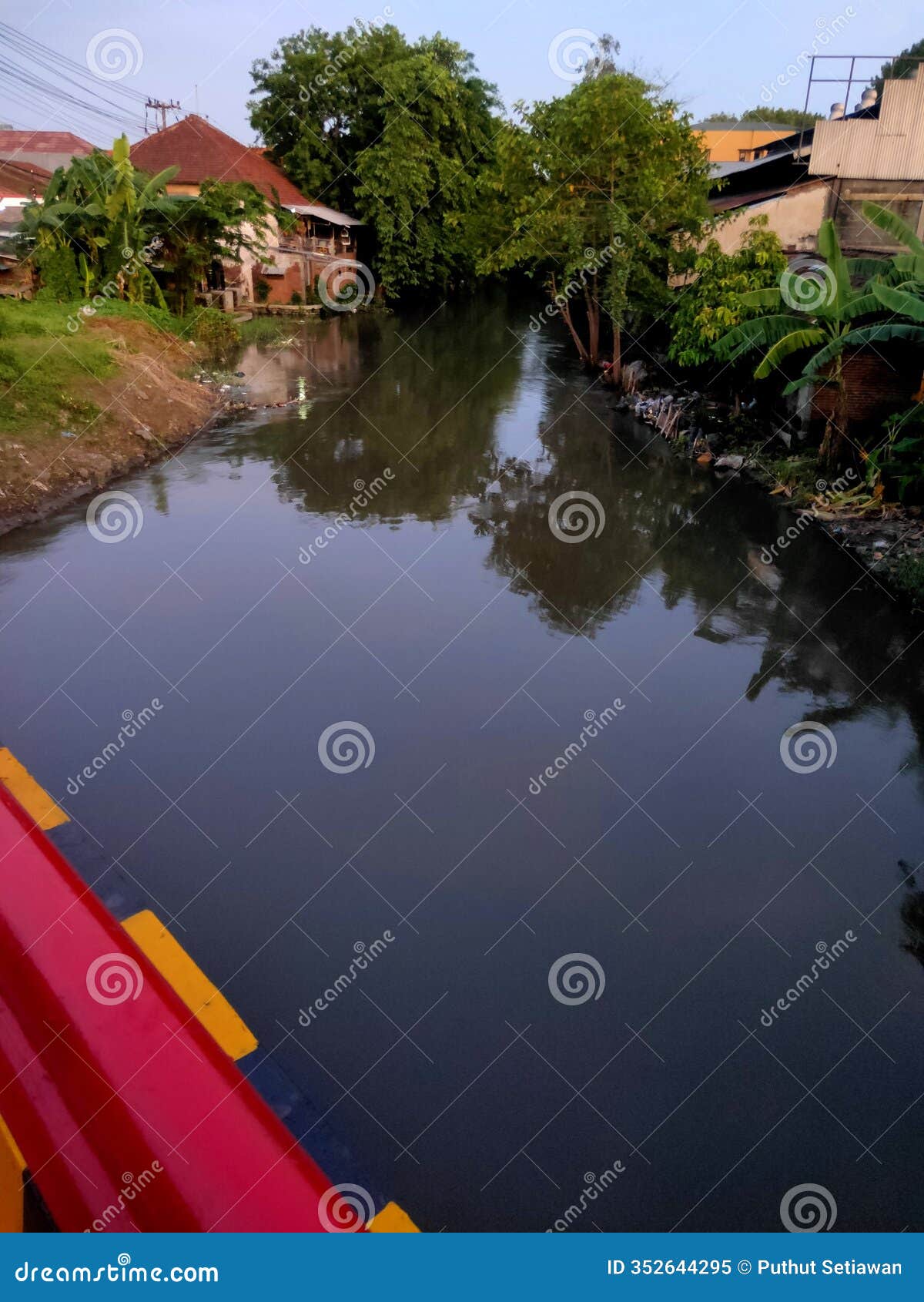 The Clean River in Dense Settlements Stock Image - Image of river ...