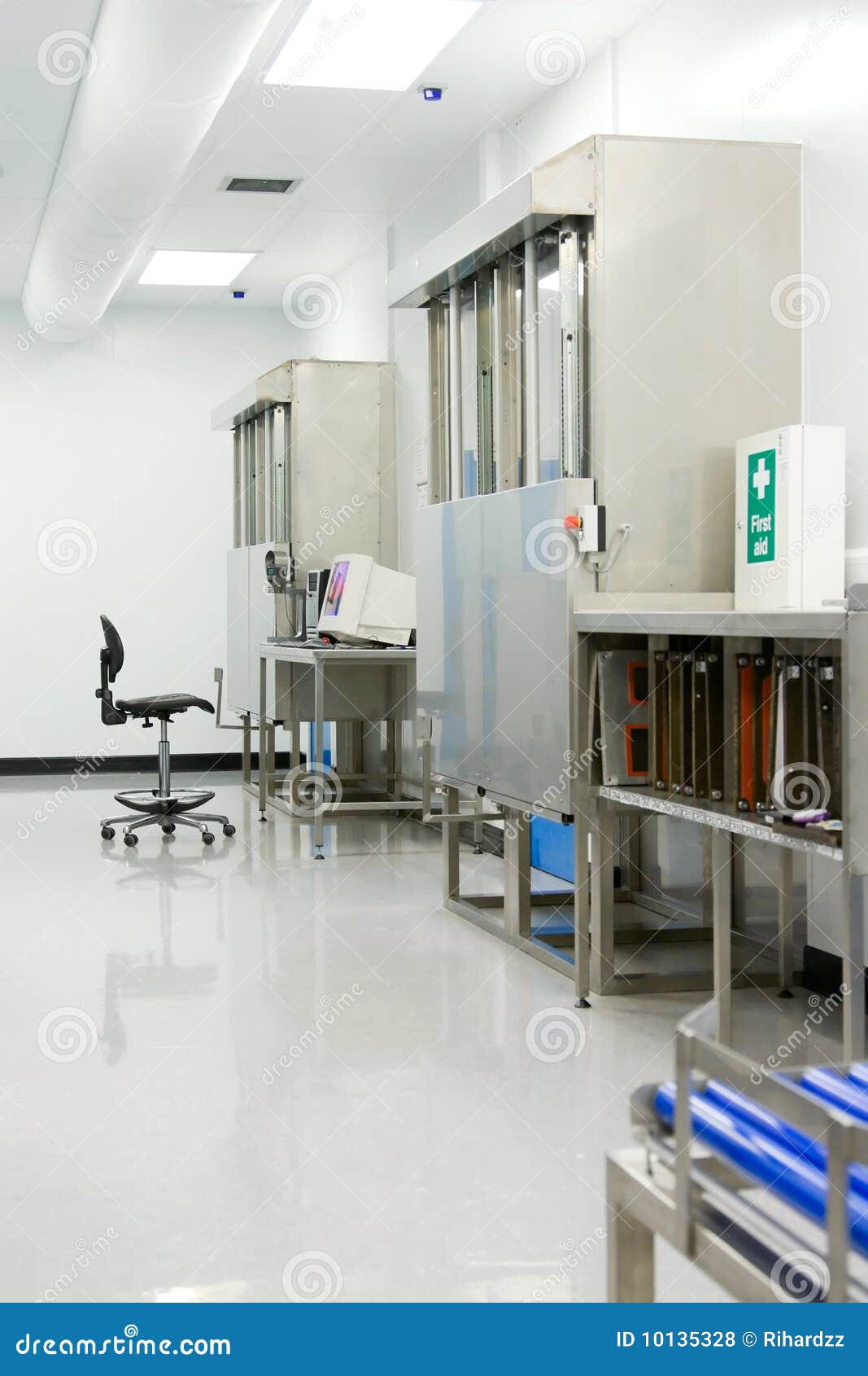 Clean Room With Black Anodized And Particle Counter Stock Photo ...