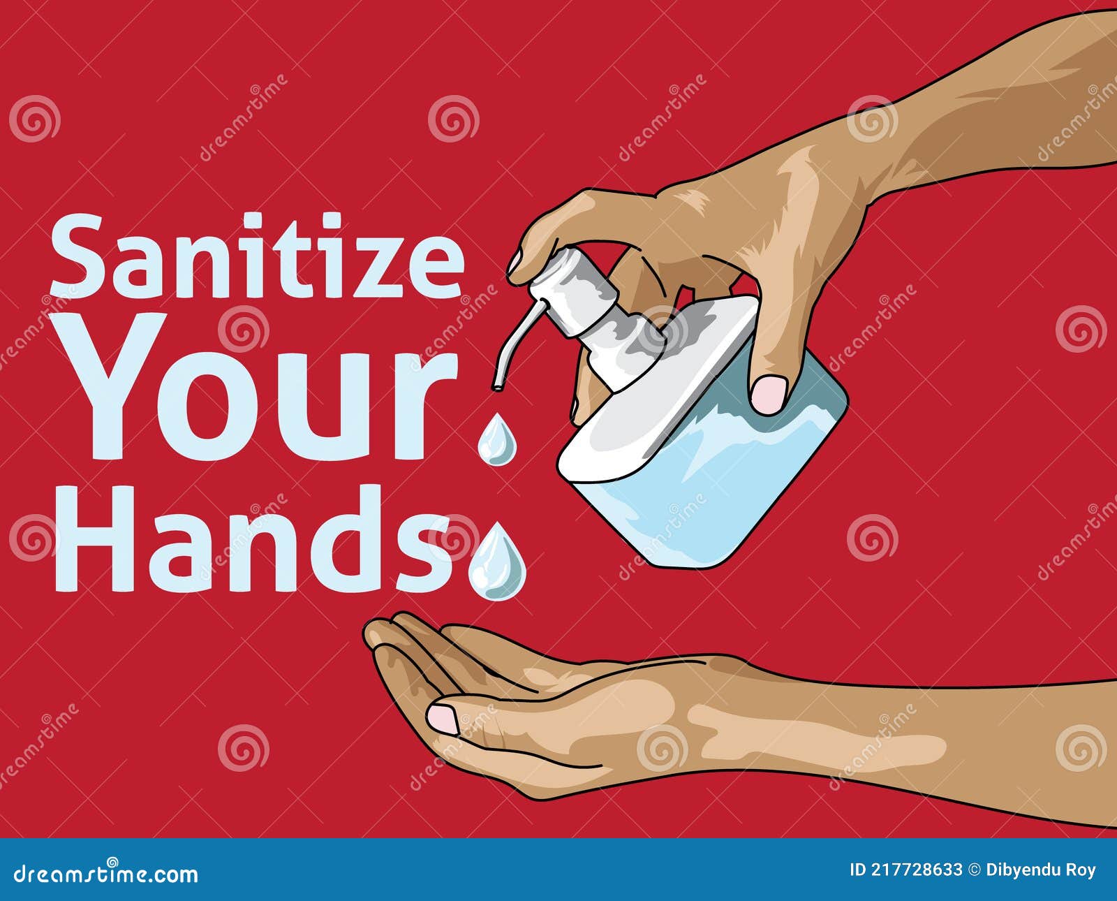 Clean and Sanitize Your Hands Stock Vector - Illustration of clean ...