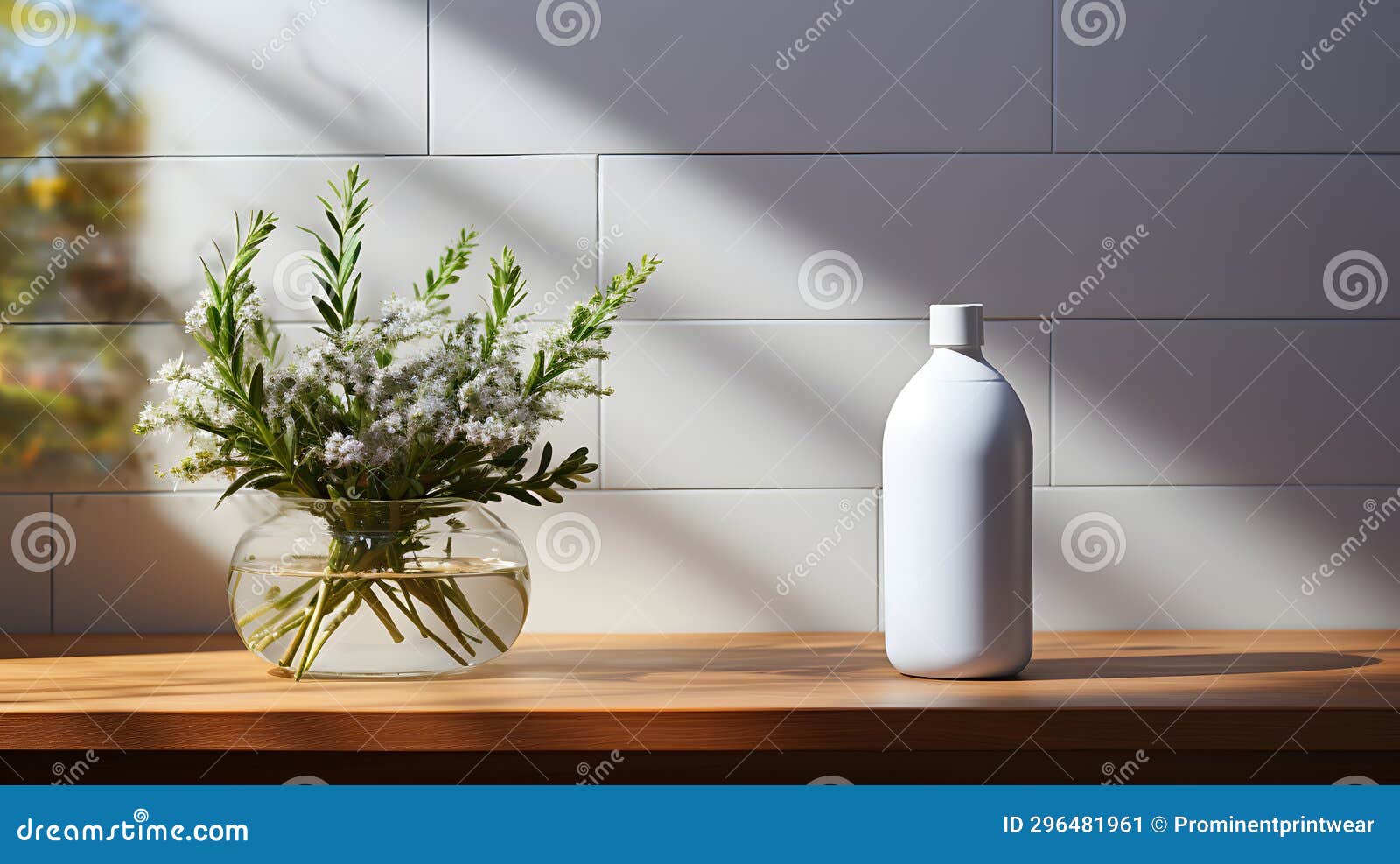 Clean Scene Mockup White Walls Background for Products. Stock ...