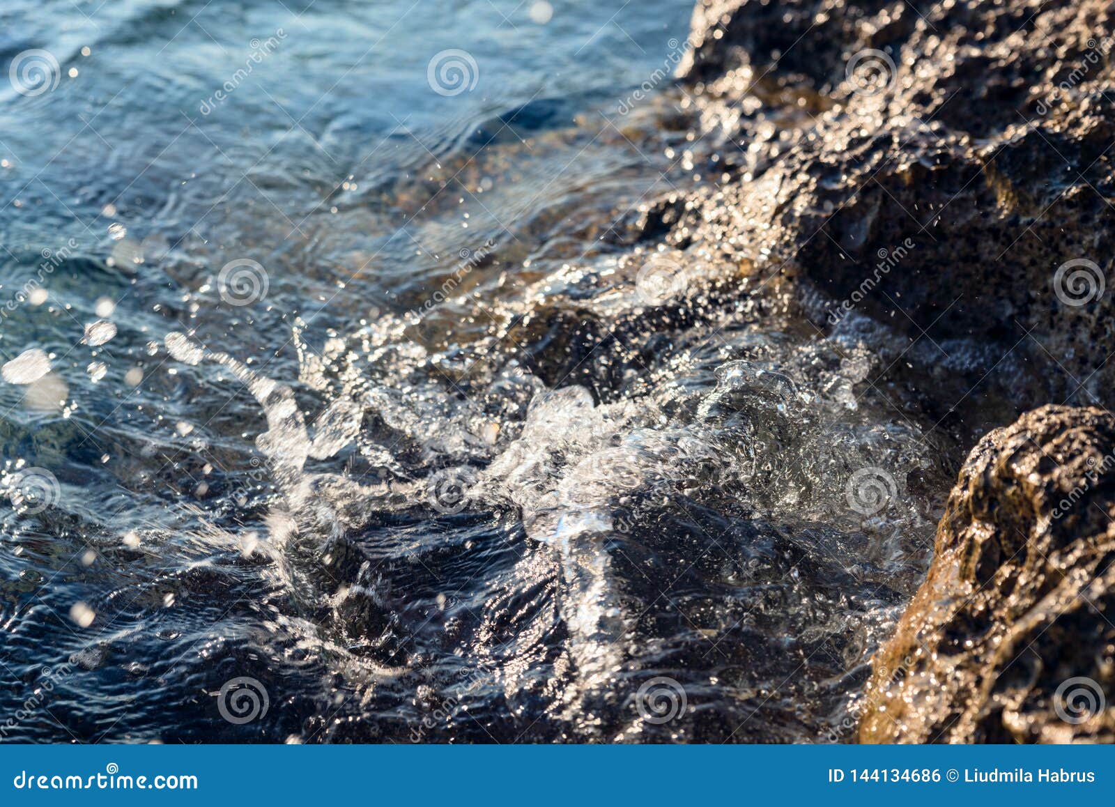 Clean Sea Water at the Rocky Beach Stock Photo - Image of motion ...