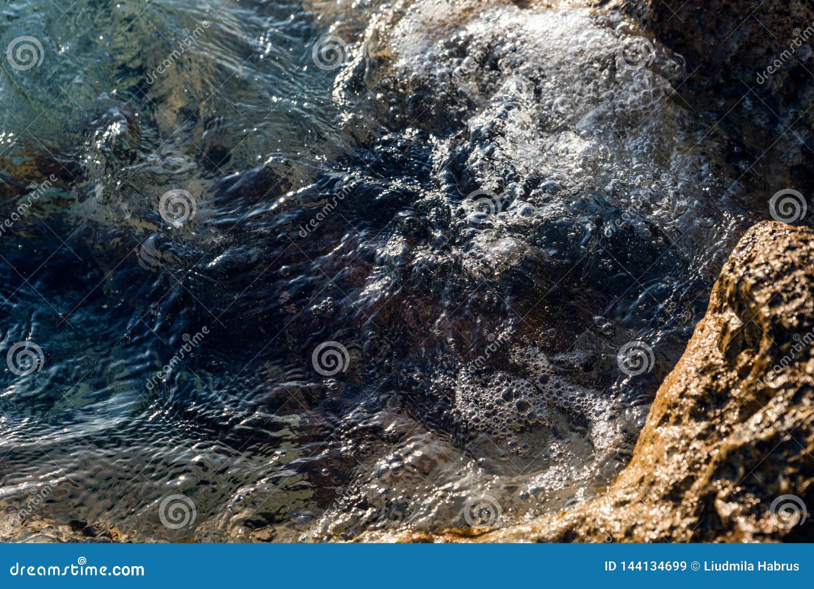 Clean Sea Water at the Rocky Beach Stock Image - Image of bright, color ...