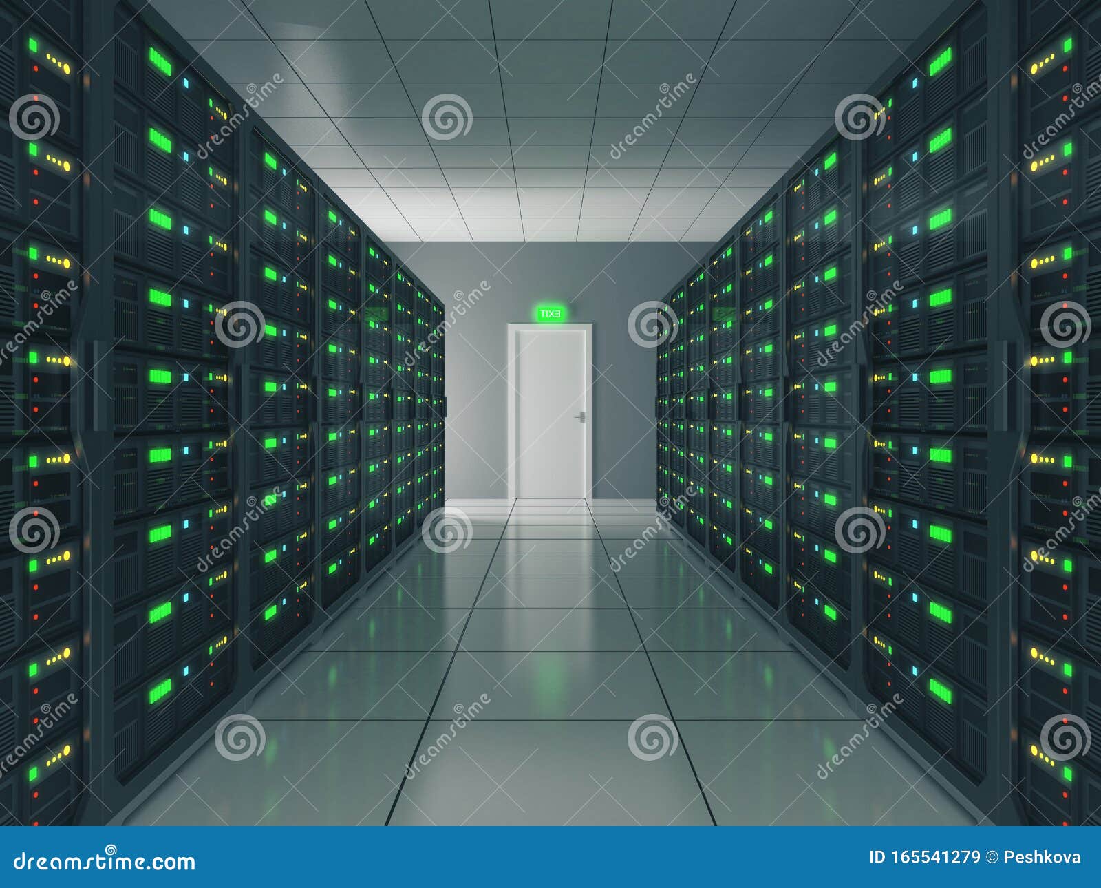Clean server room stock illustration. Illustration of host - 165541279