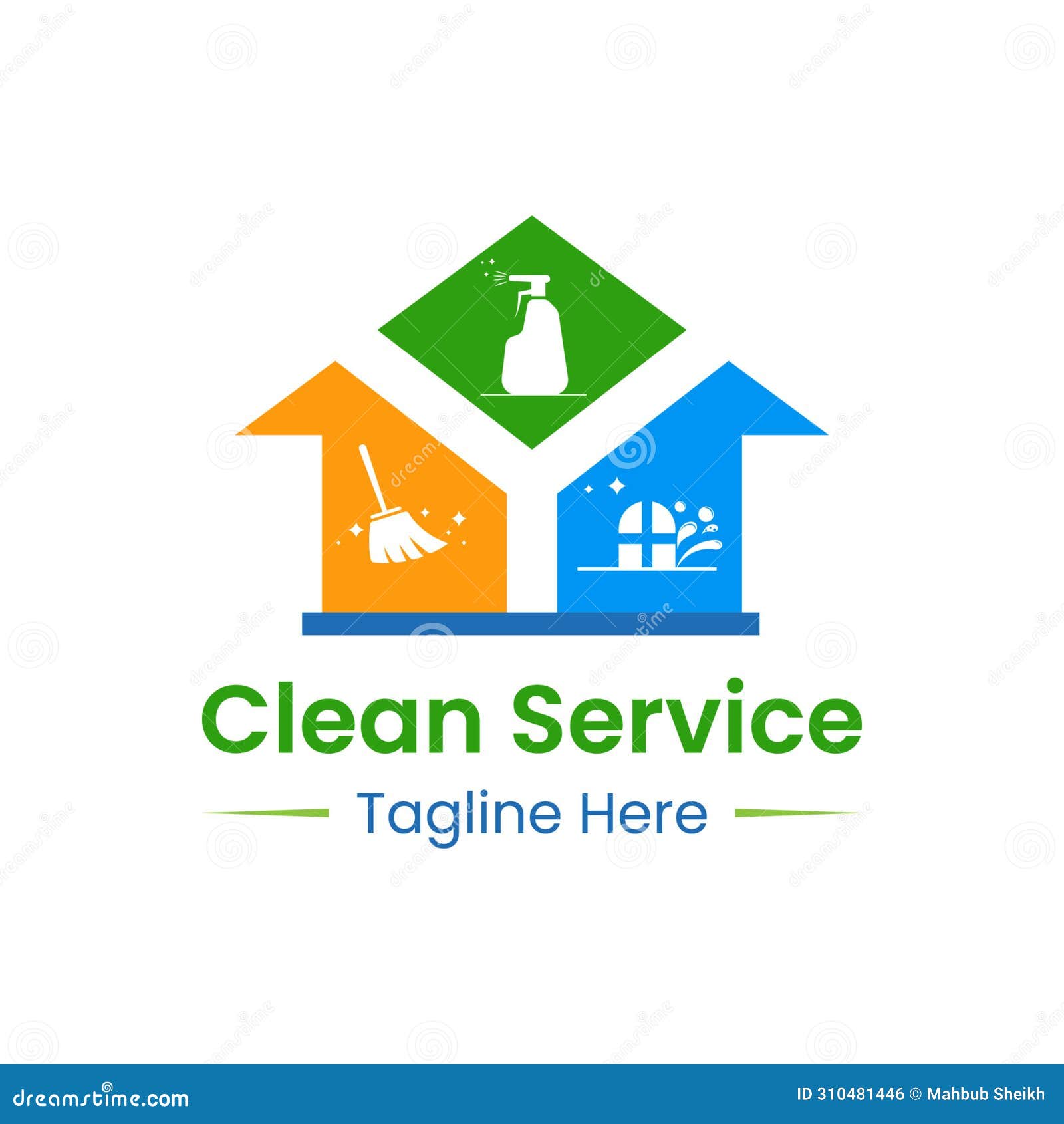 Clean Service Logo Design Template. Stock Vector - Illustration of ...