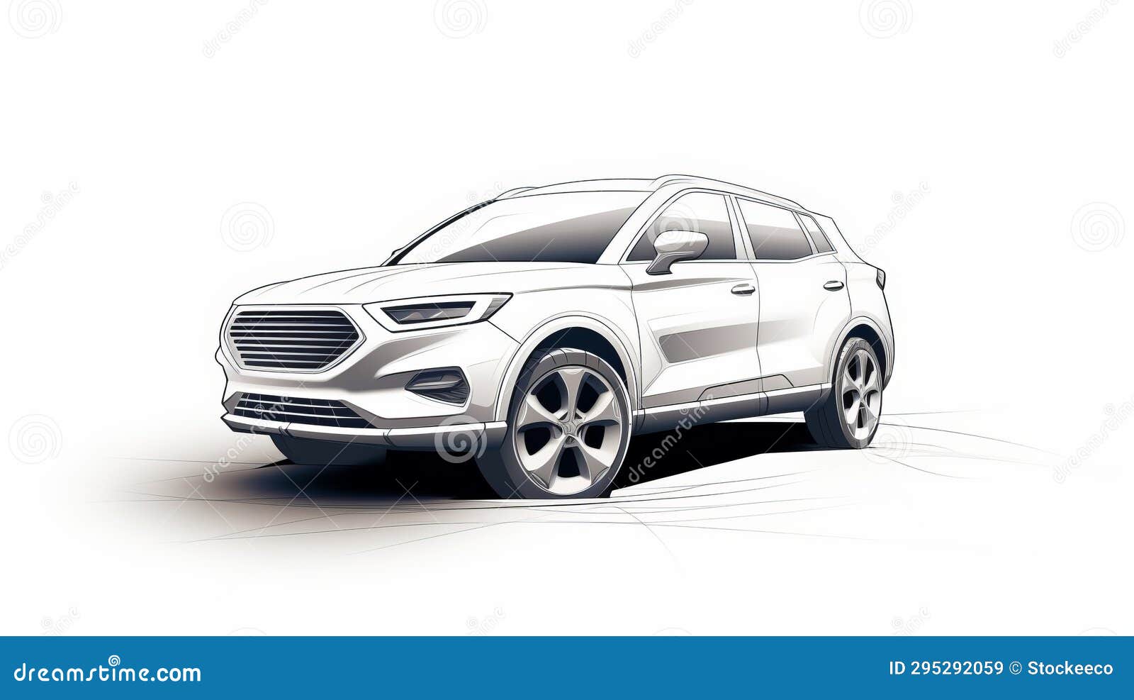 Clean and Sharp Concept Sketch of Ford Explorer Suv Stock Illustration ...