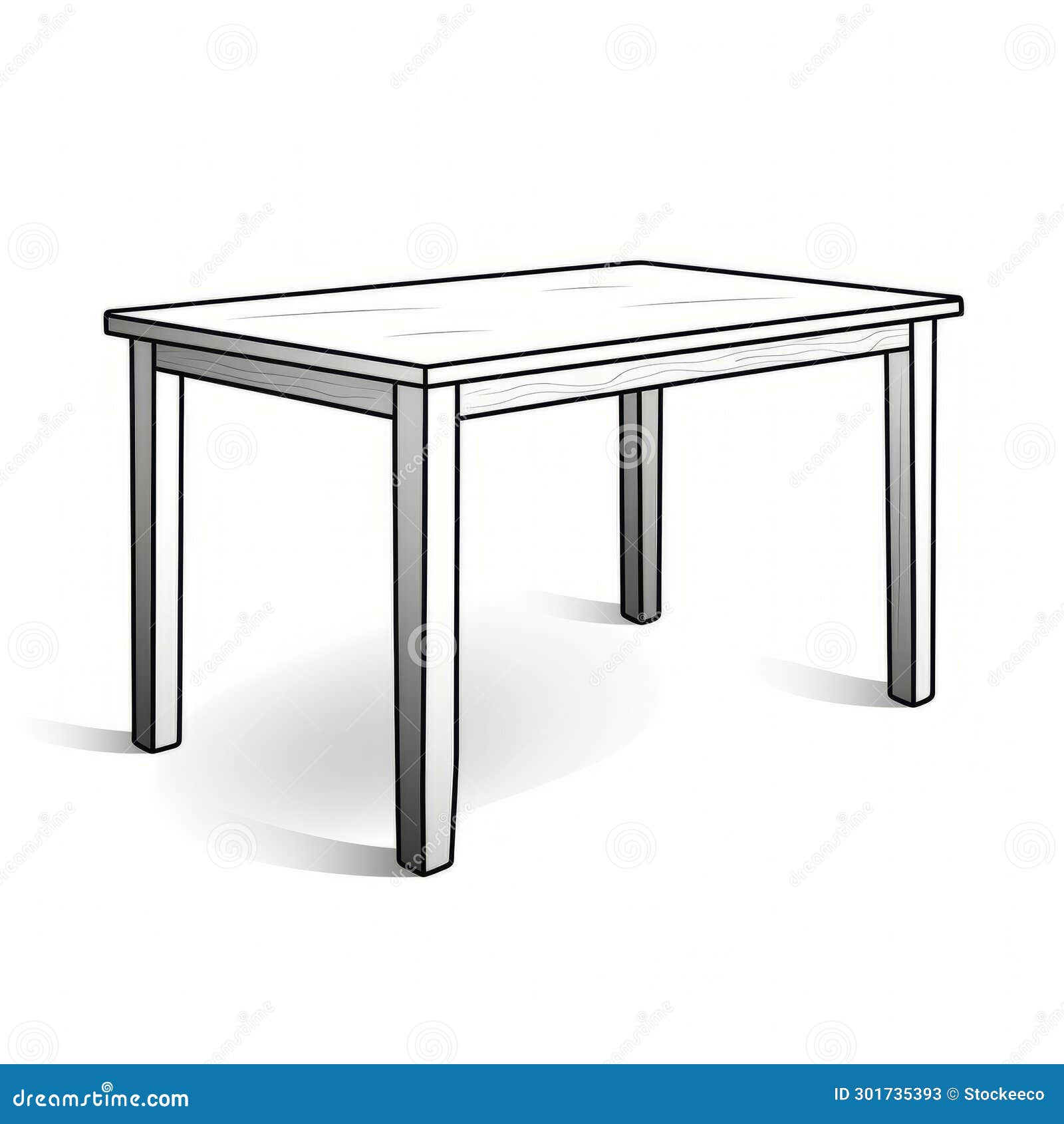 Clean and Sharp Inking: a Simplistic Vector Art of a Table with Legs ...