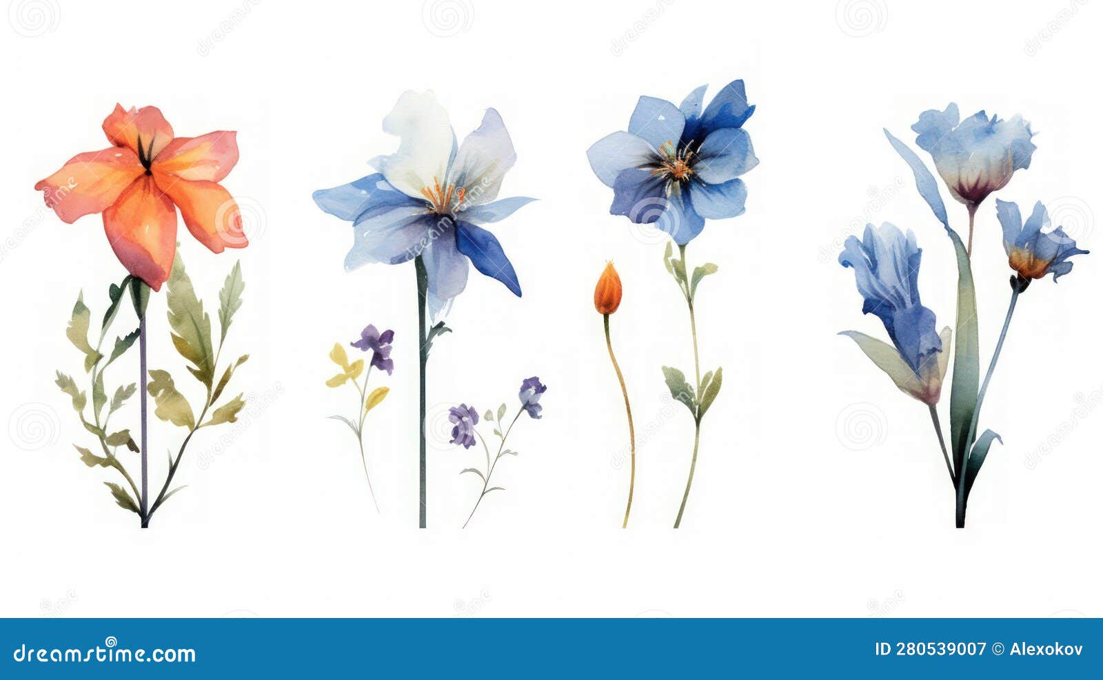 Clean and Sharp Watercolor Lines on White Background . Stock ...