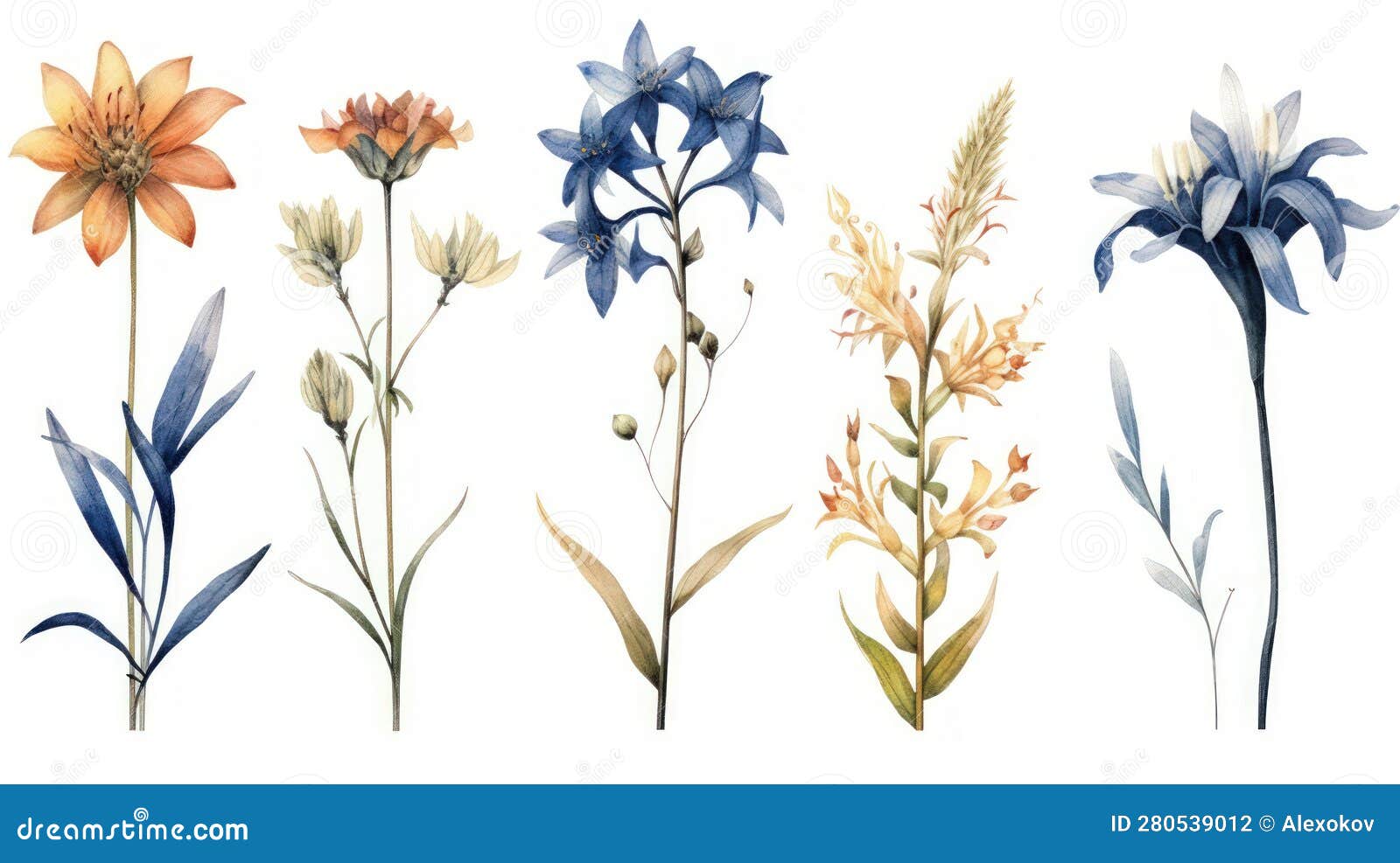 Clean and Sharp Watercolor Lines on White Background . Stock ...