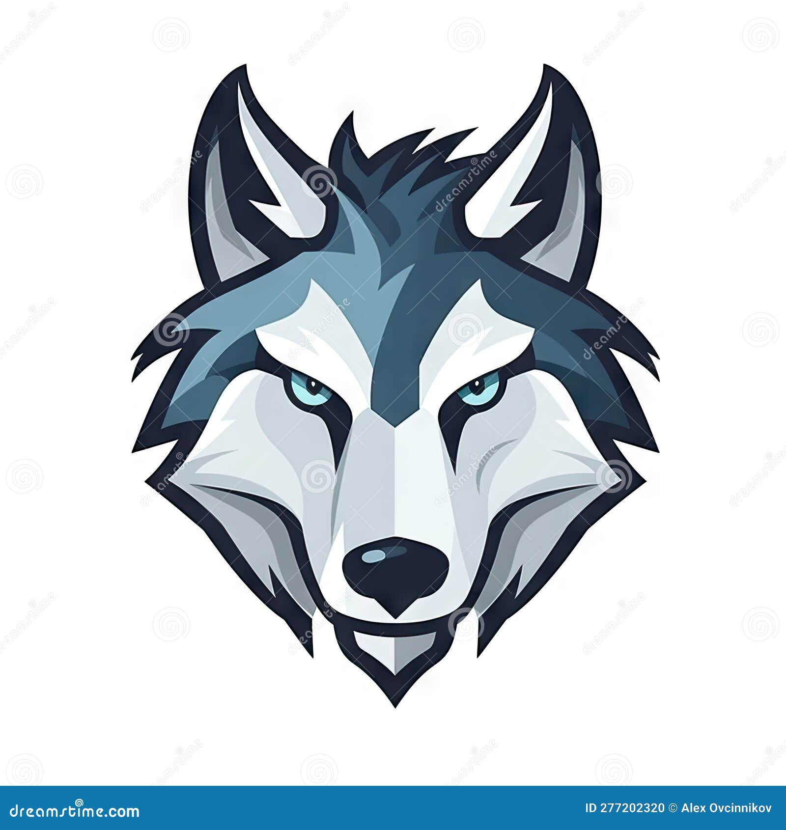 Sharp Wolf Head Line Logo Design Vector Illustration | CartoonDealer ...